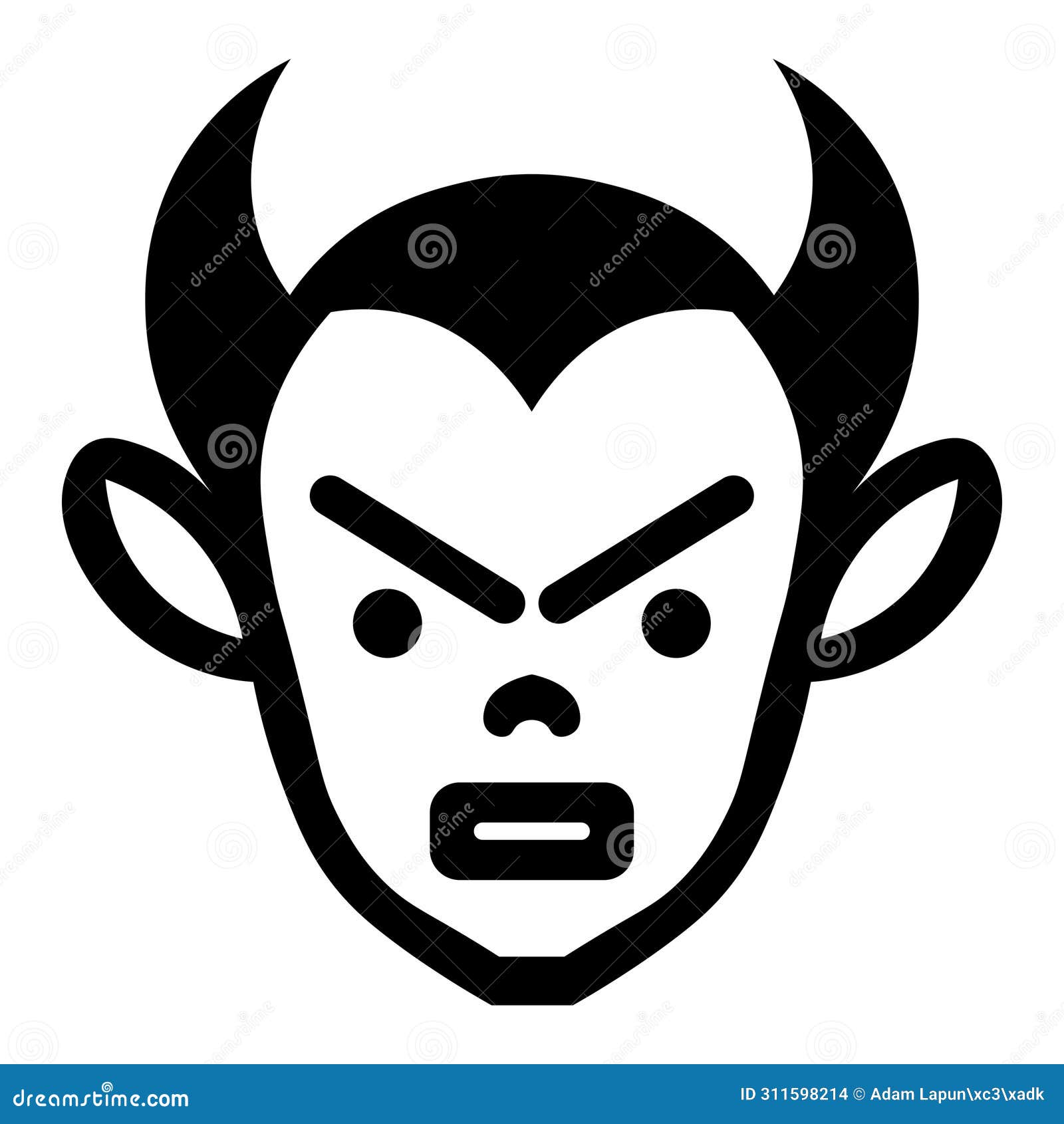 Black Vector Devil Icon on White Background Stock Vector - Illustration ...