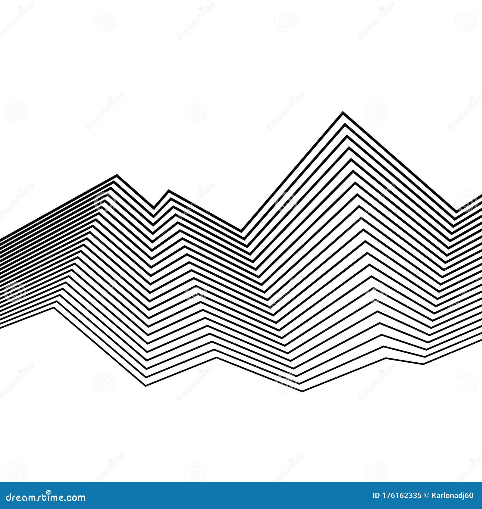 Black Vector Distorted Lines on White Background Stock Vector ...