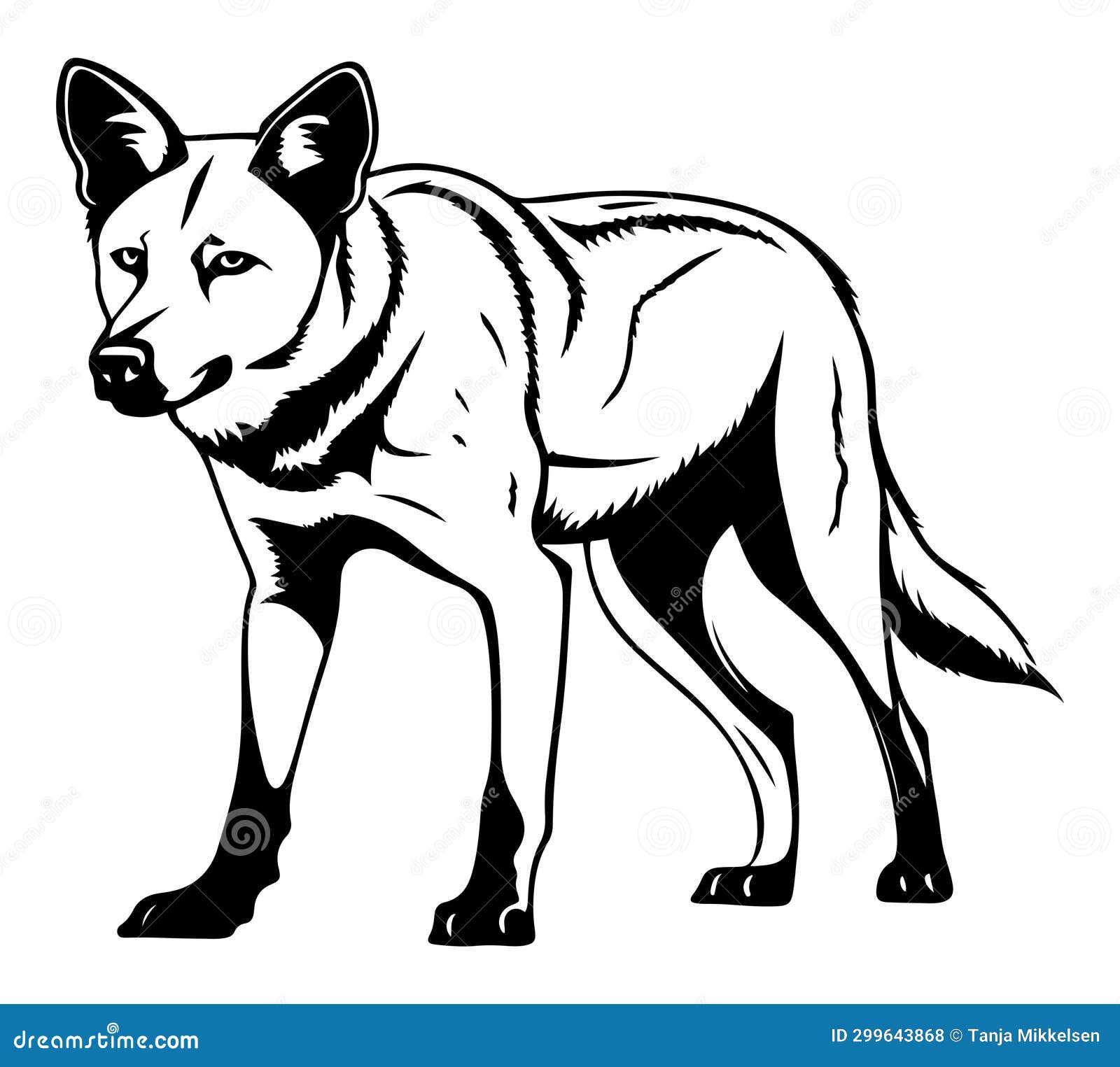 Dingo Outline Silhouette Generative Ai Cartoon Vector | CartoonDealer.com #321457871