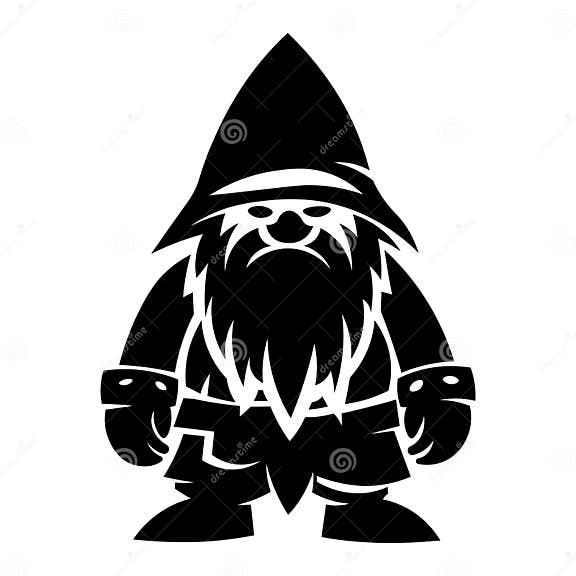 Black Vector Dwarf Icon on White Background Stock Vector - Illustration ...