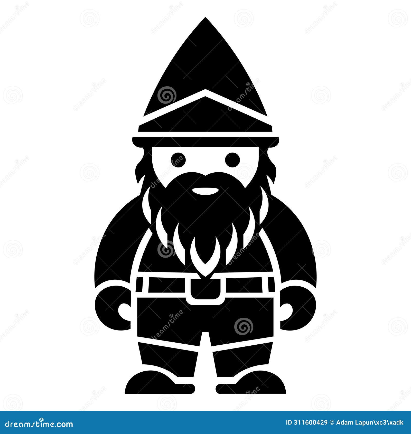 Black Vector Dwarf Icon on White Background Stock Vector - Illustration ...