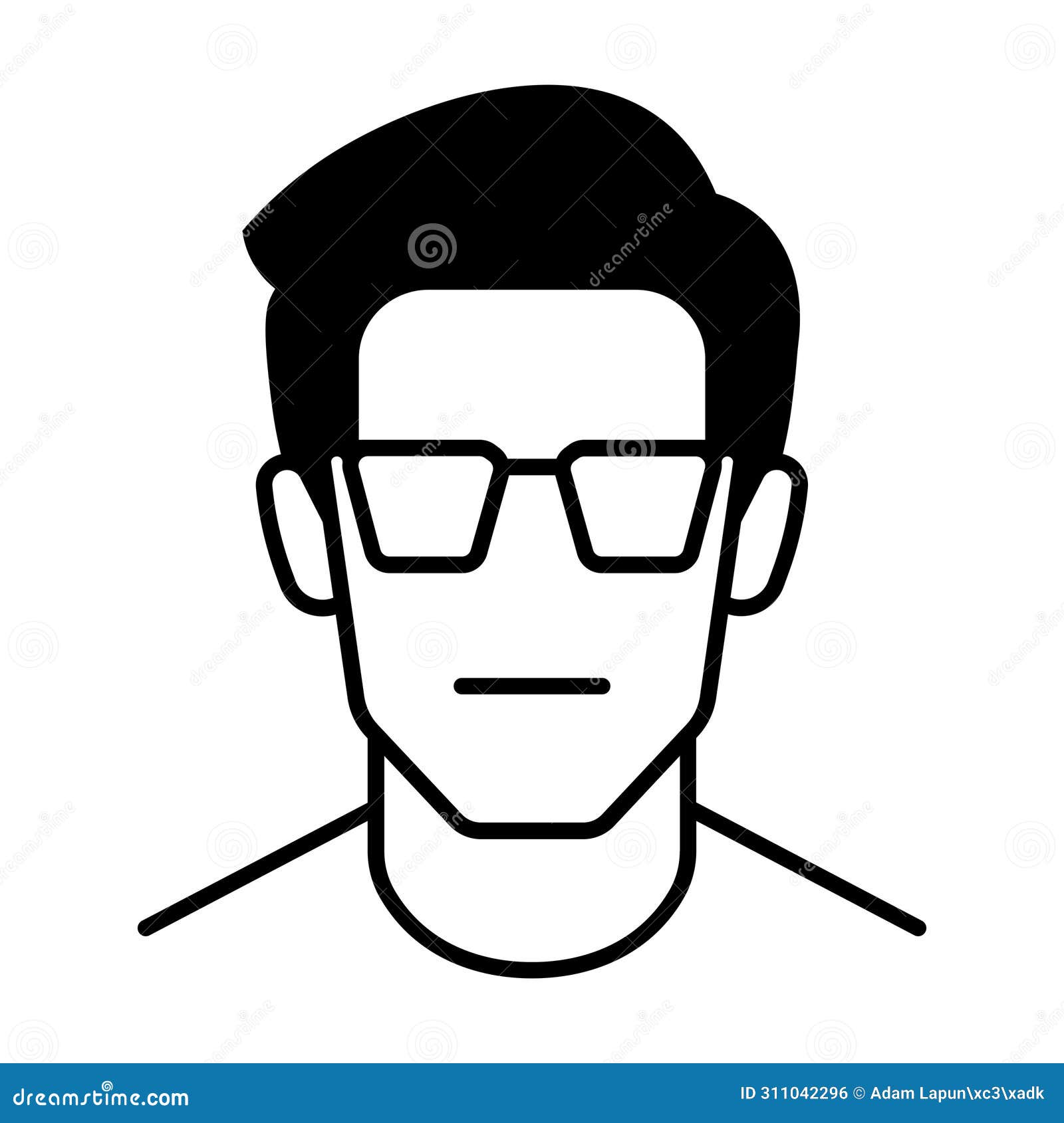 Black Vector Geek Icon on White Background Stock Vector - Illustration ...