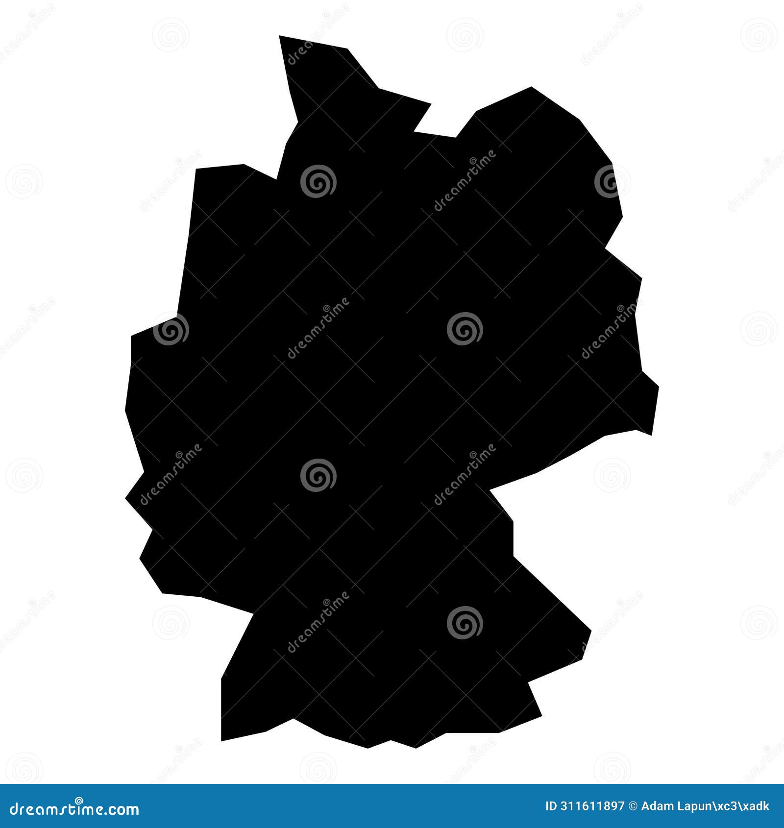 Black Vector Germany Map on White Background Stock Vector ...