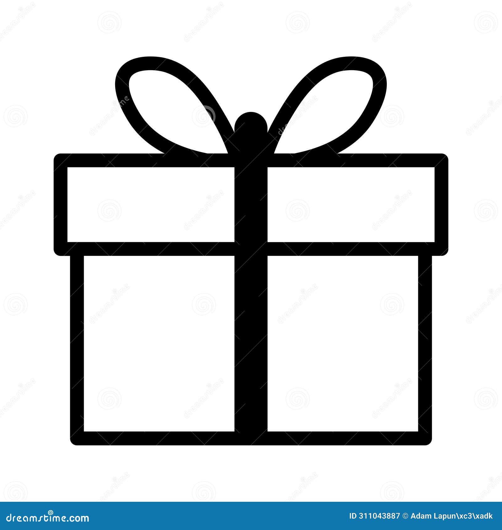 Black Vector Gift Icon on White Background Stock Vector - Illustration ...