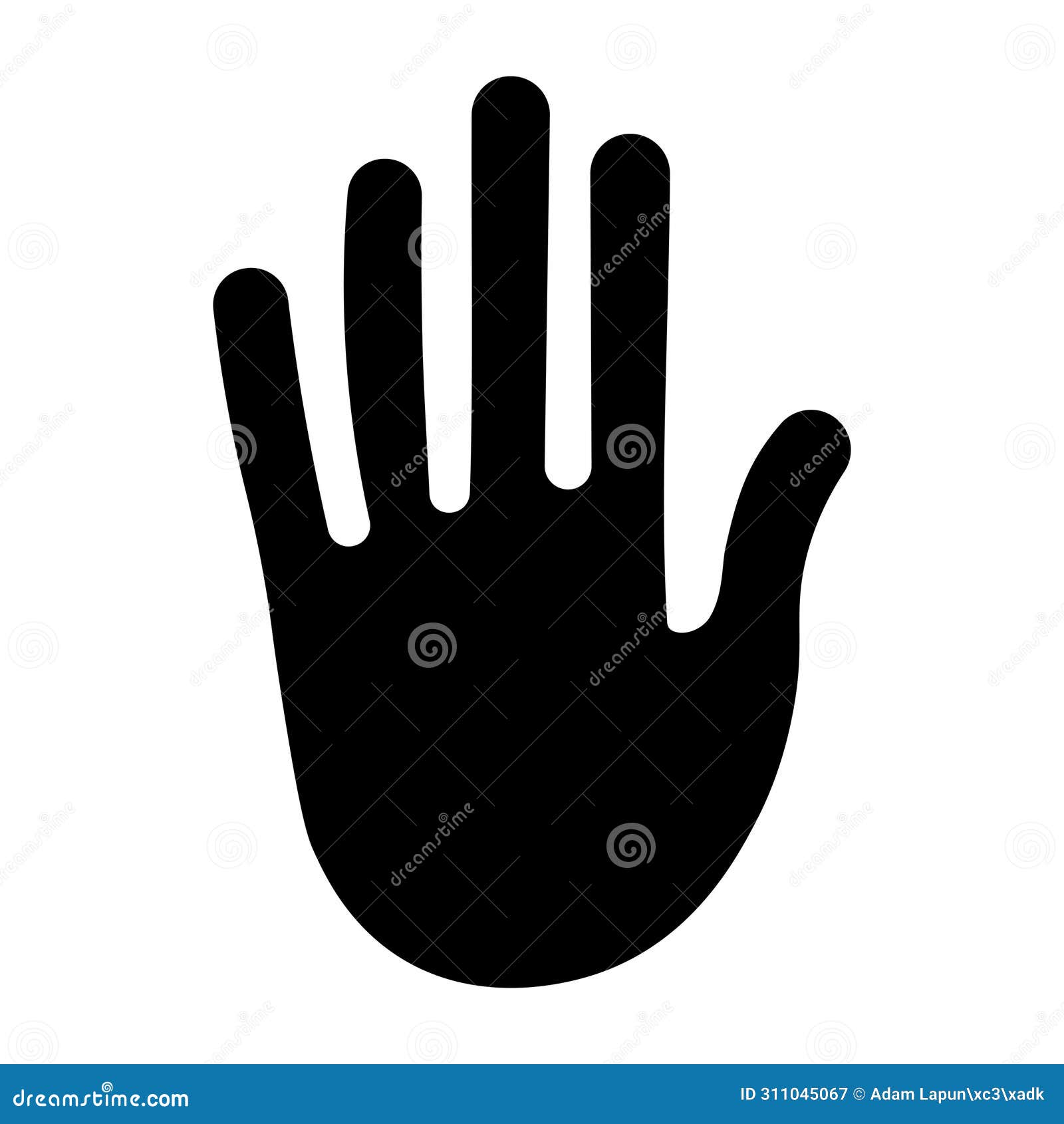Black Vector Hand Icon on White Background Stock Vector - Illustration ...