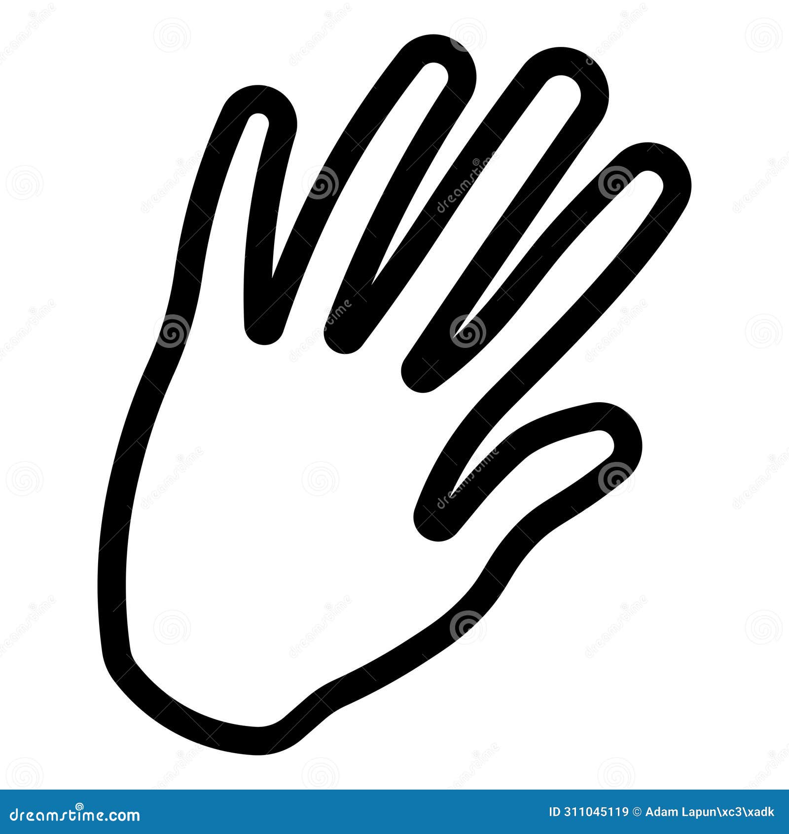 Black Vector Hand Icon on White Background Stock Vector - Illustration ...