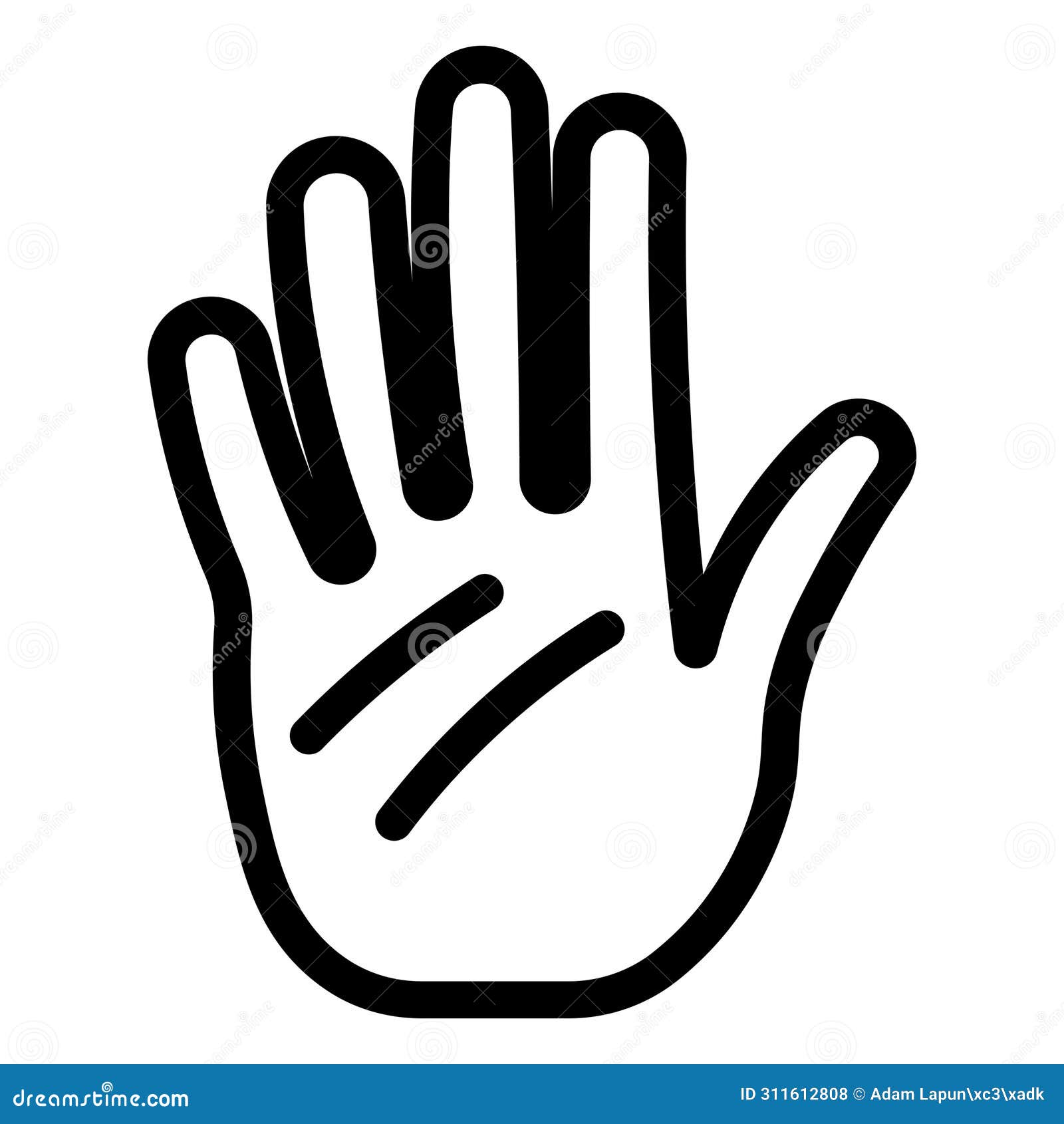 Black Vector Hand Icon on White Background Stock Vector - Illustration ...