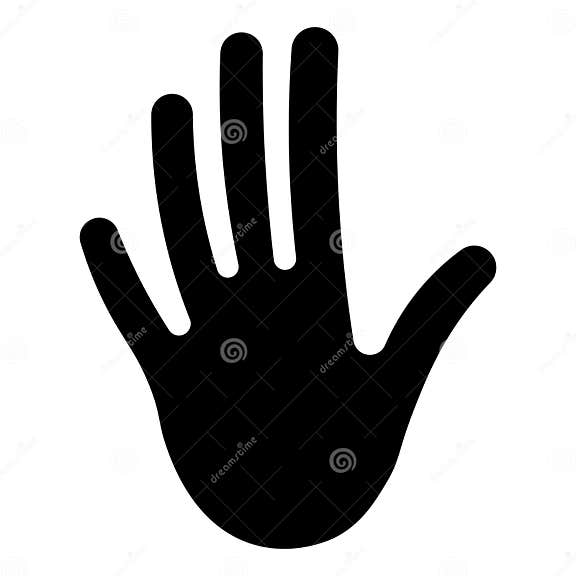 Black Vector Hand Icon on White Background Stock Vector - Illustration ...