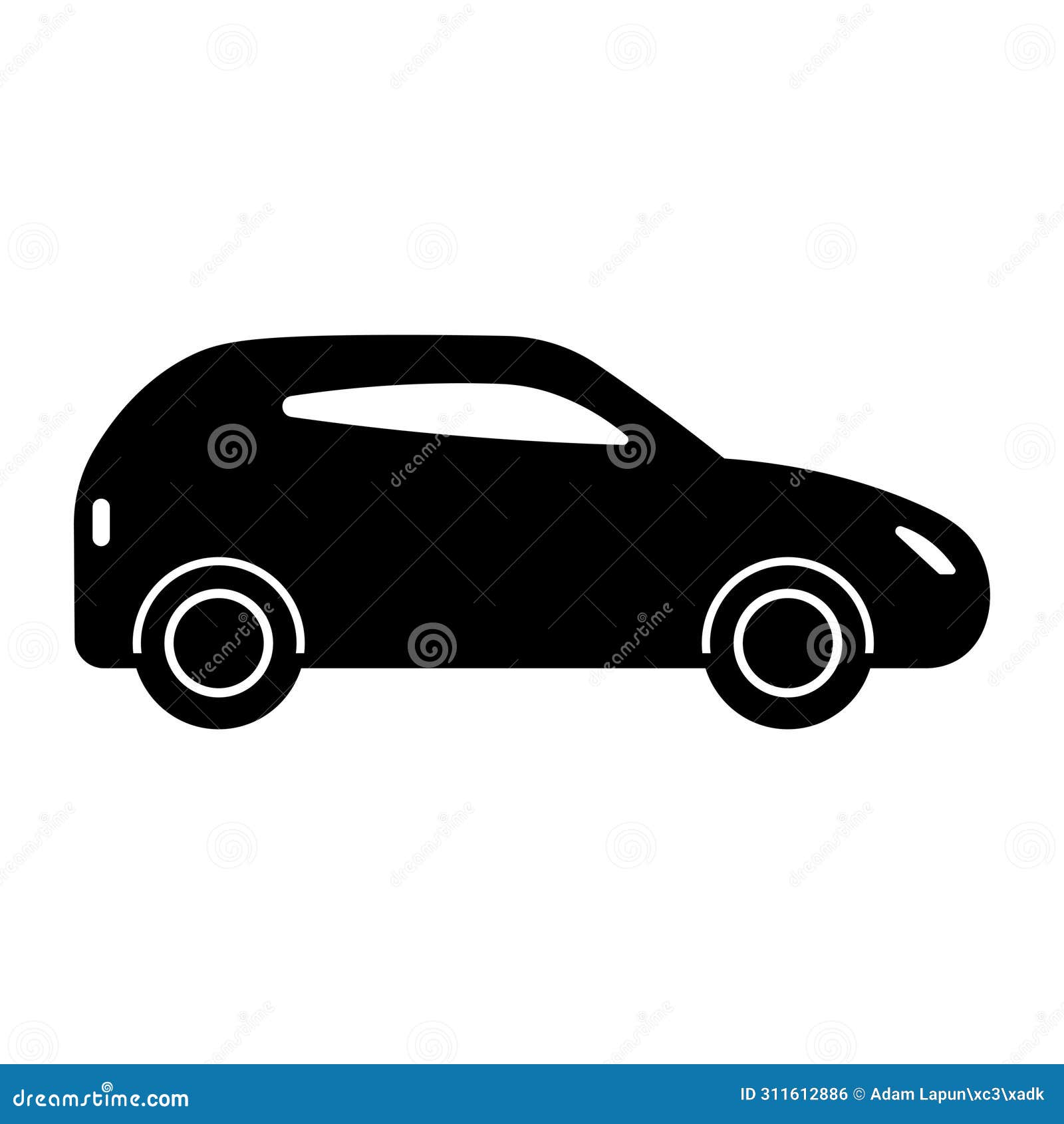 Black Vector Hatchback Icon on White Background Stock Vector ...