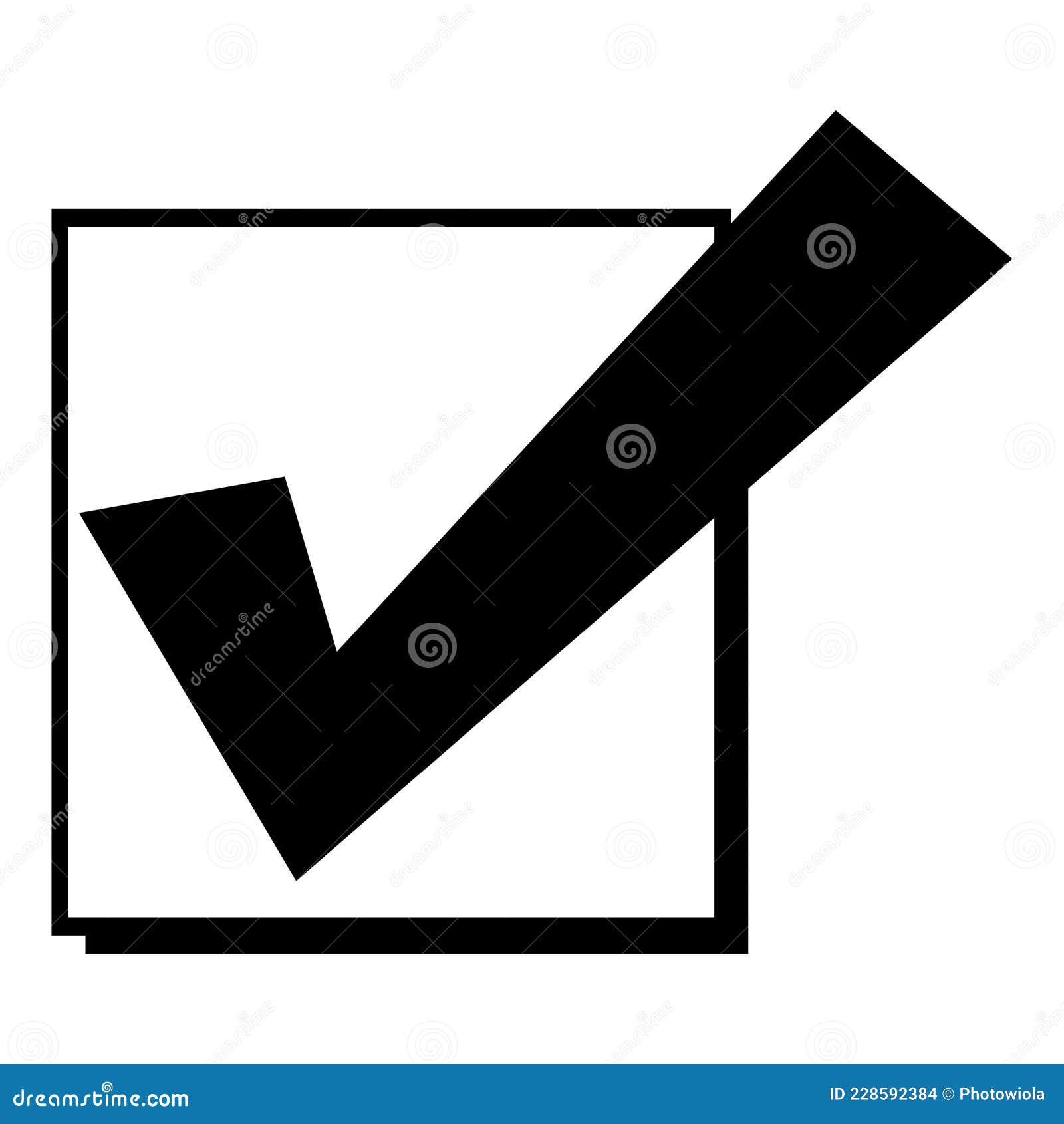 Black Vector Icon on White Background. Checked Box Stock Vector ...