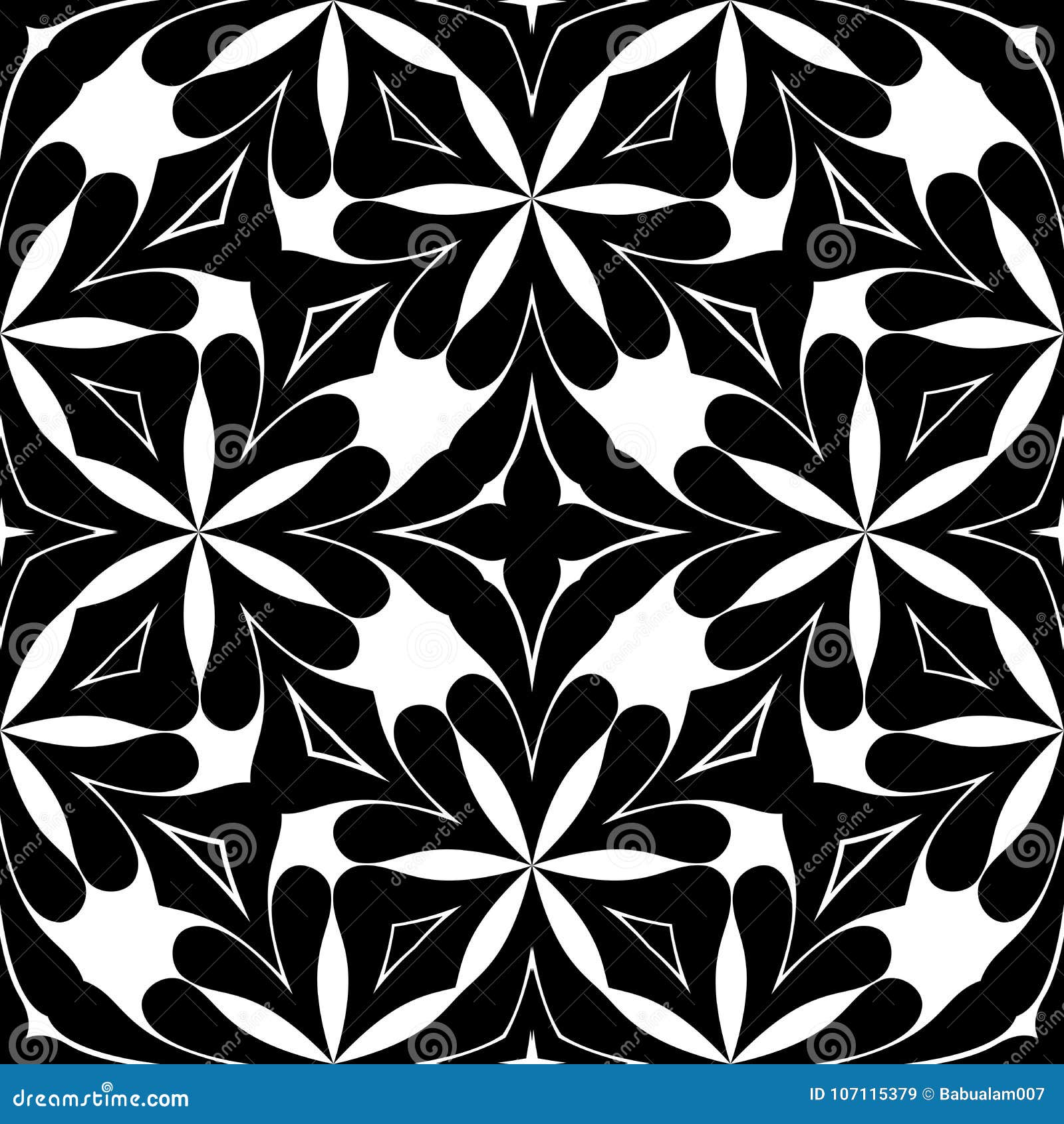 PATTERN BLACK and WHITE Floral Abstract Vector Stock Vector ...