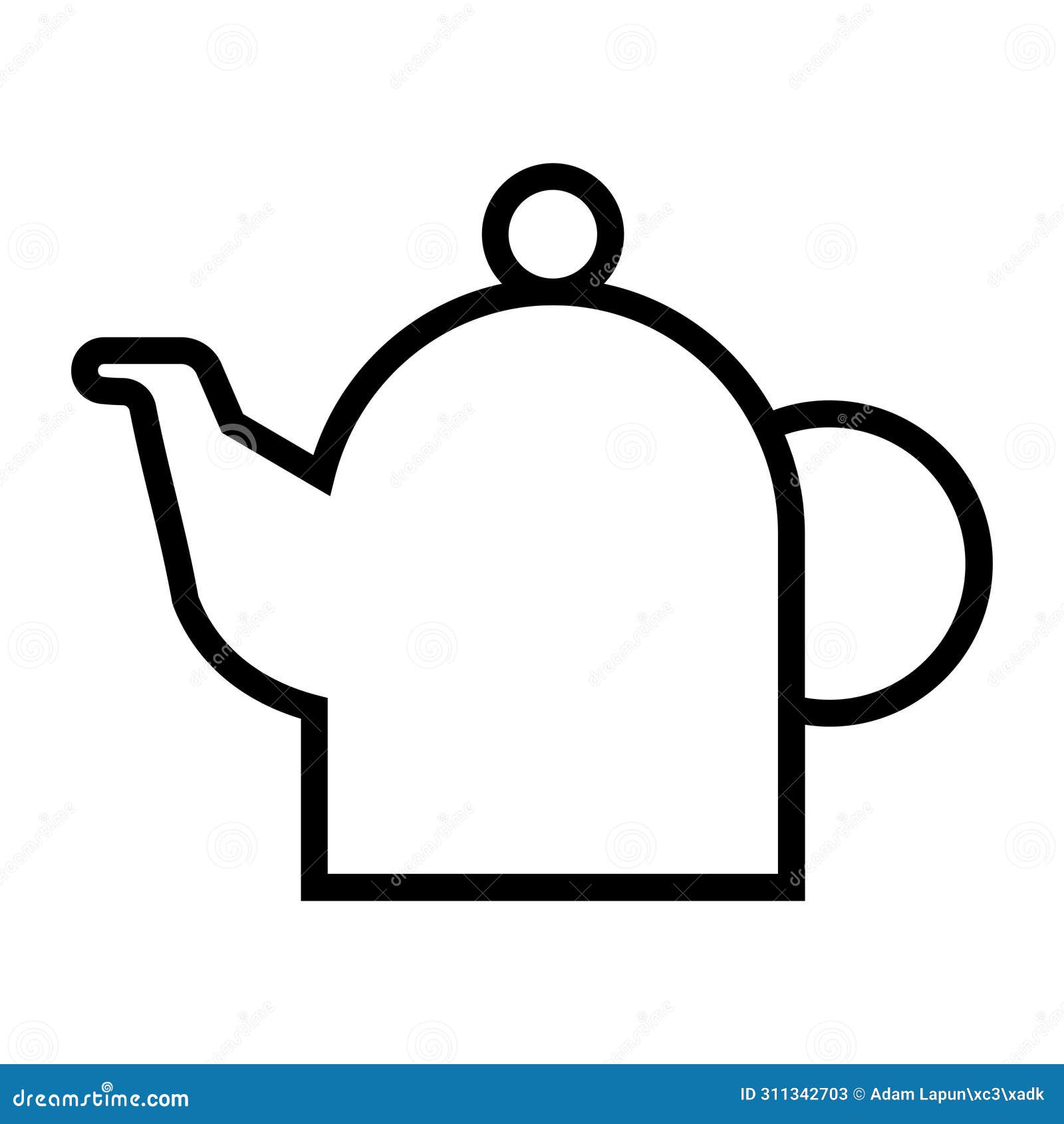 Black Vector Kettle Icon on White Background Stock Vector ...