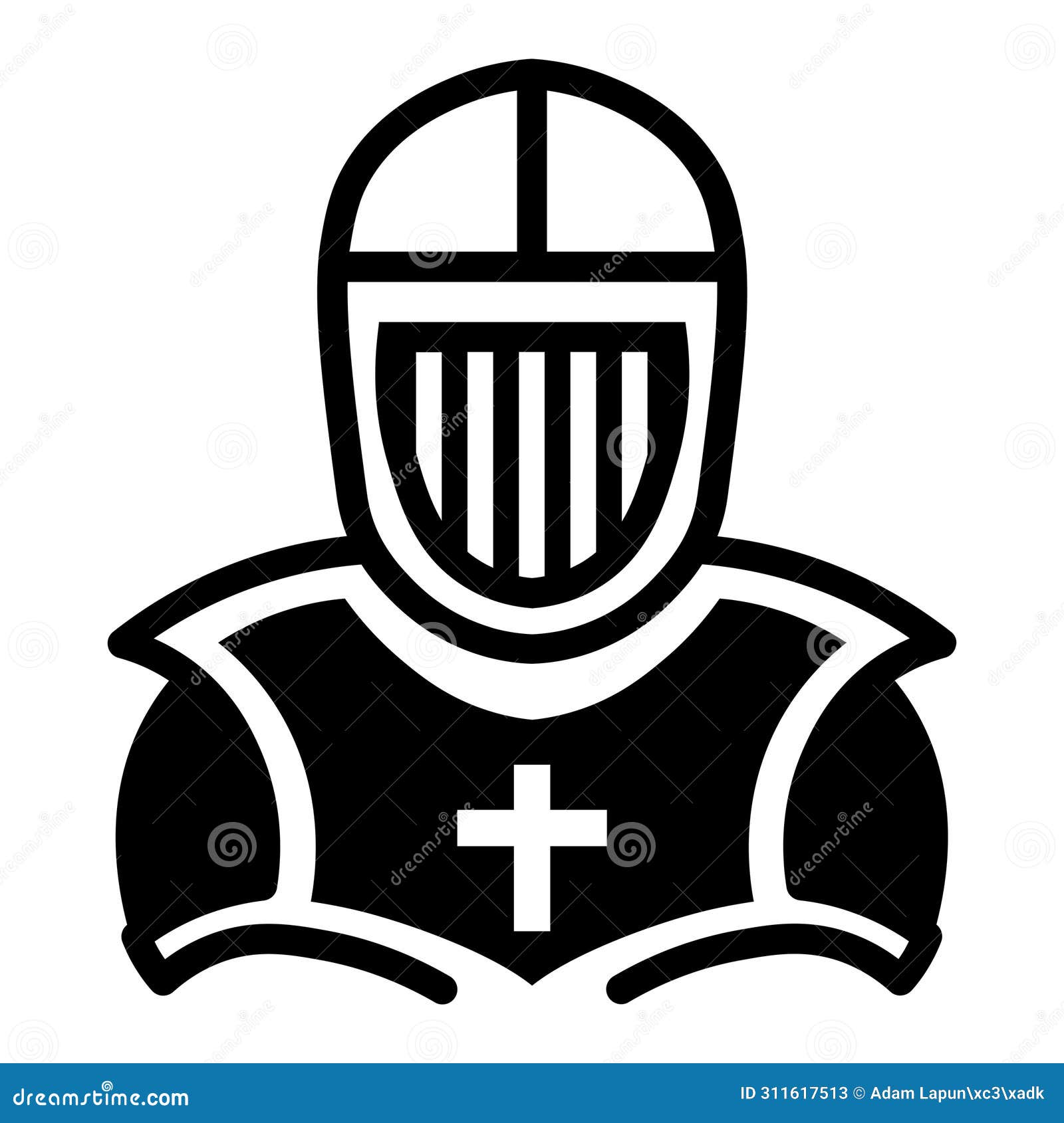 Black Vector Knight Icon on White Background Stock Vector ...