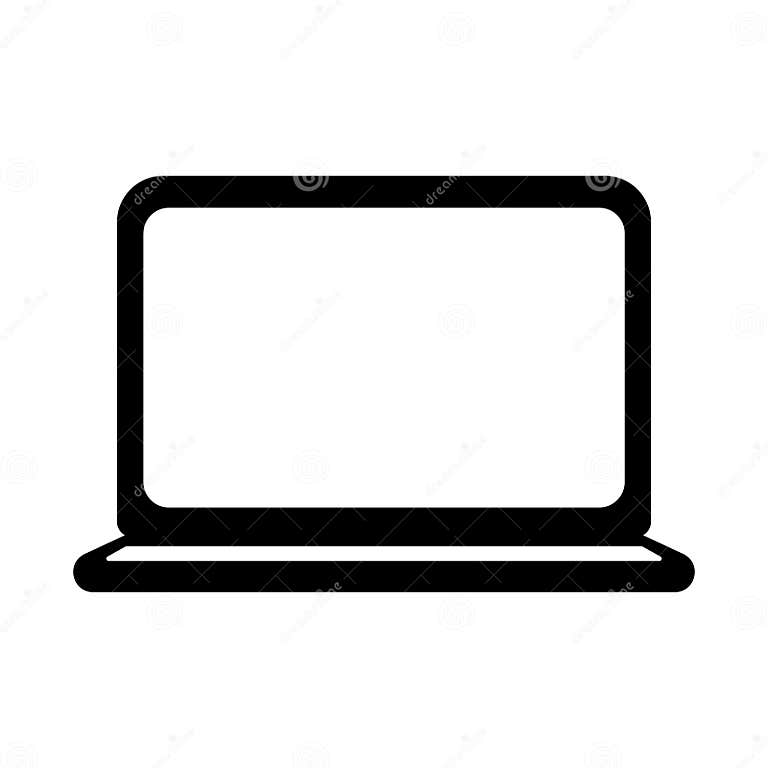 Black Vector Laptop Icon on White Background Stock Vector ...