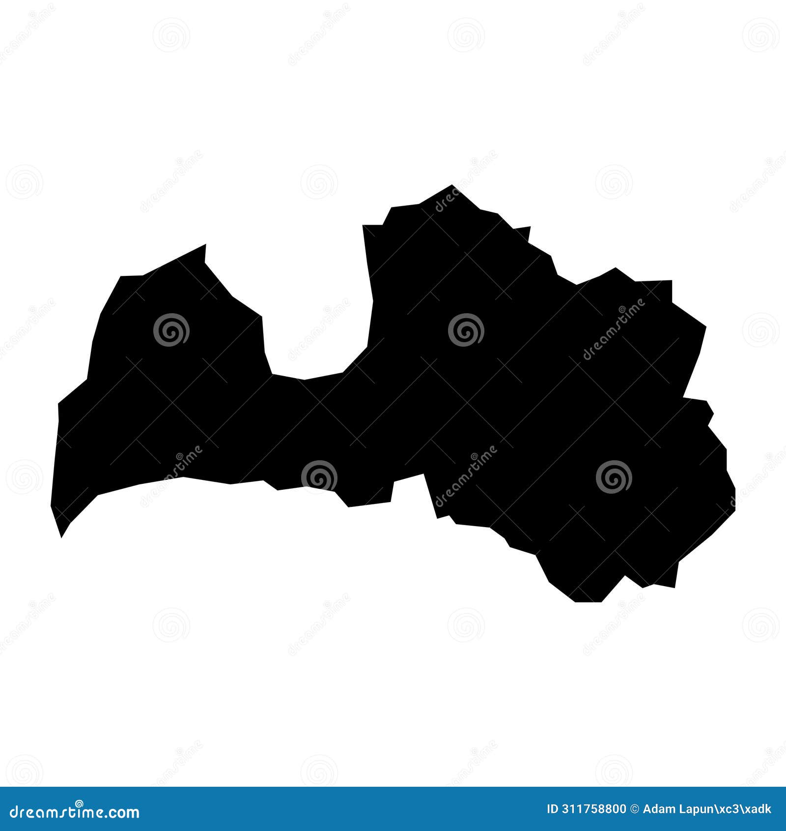Black Vector Latvia Map on White Background Stock Vector - Illustration ...