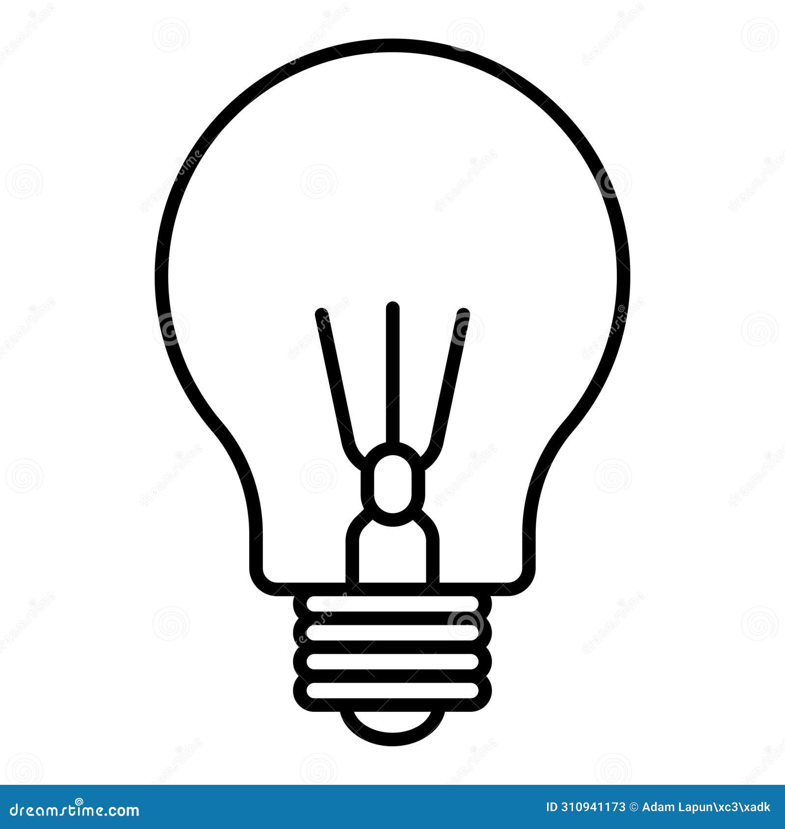 Black Vector Light Bulb Icon on White Background Stock Vector ...