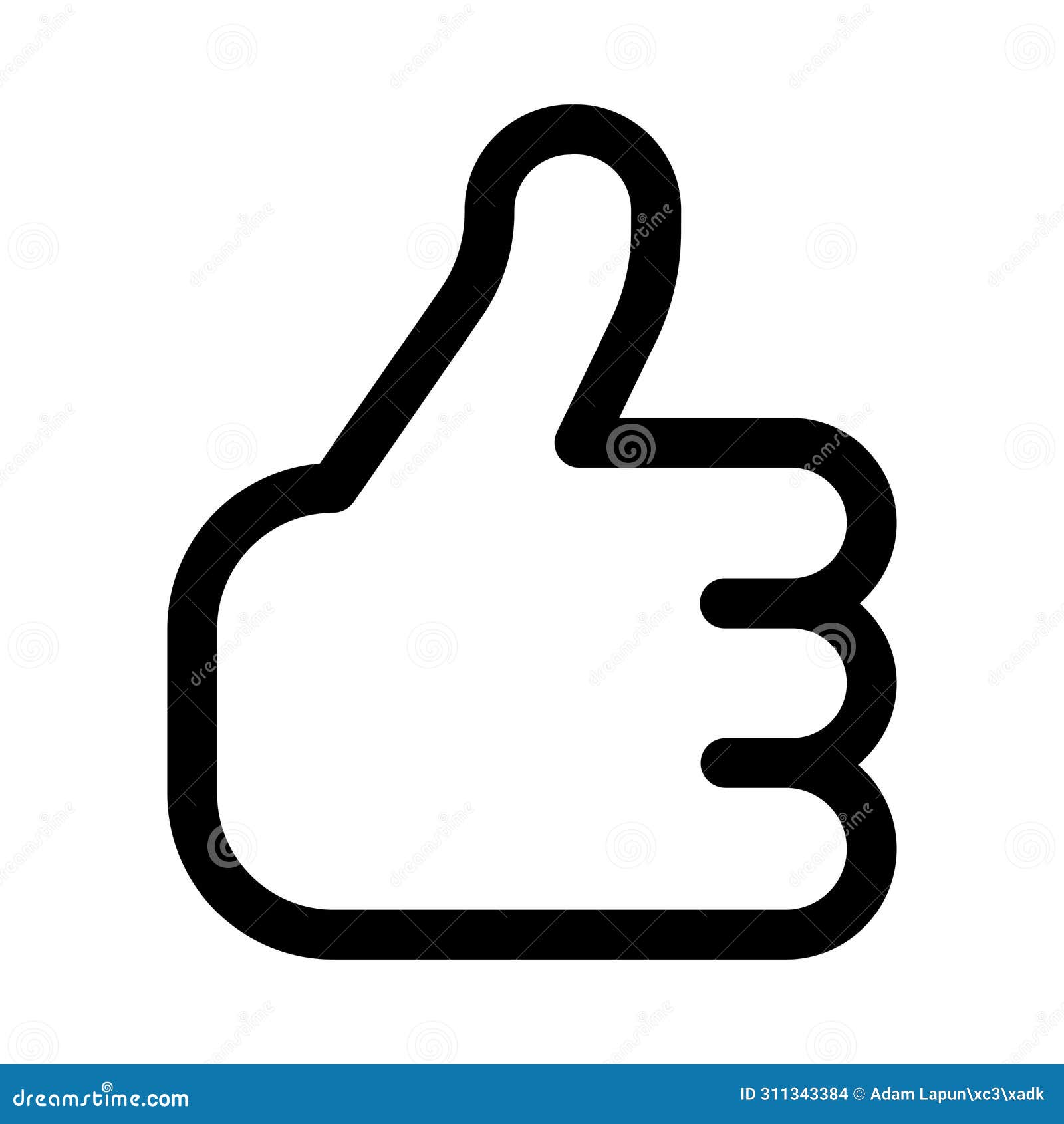 Black Vector Like Icon on White Background Stock Vector - Illustration ...