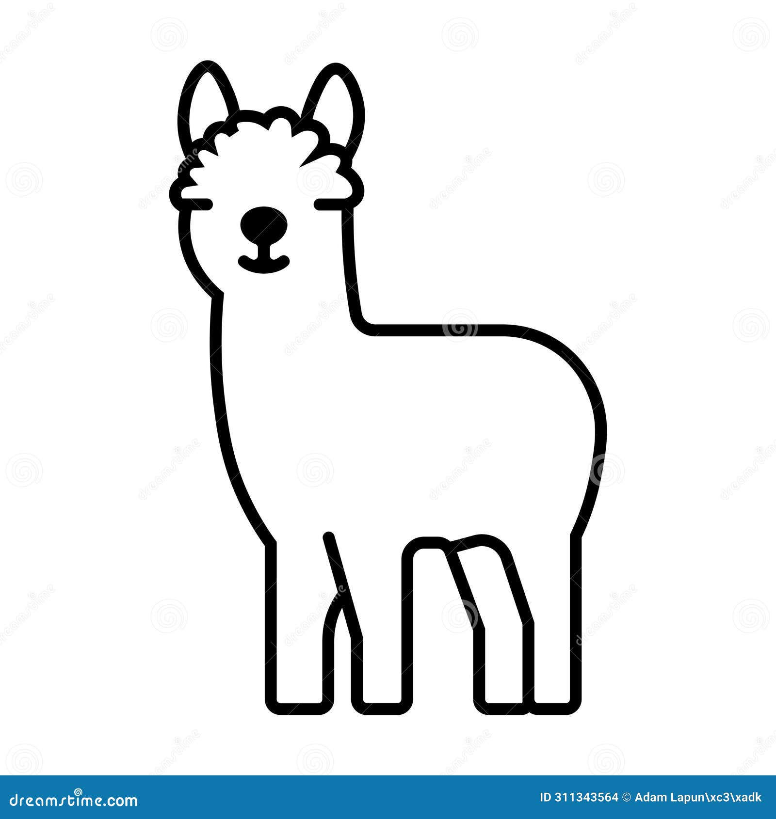 Black Vector Llama Icon on White Background Stock Vector - Illustration ...