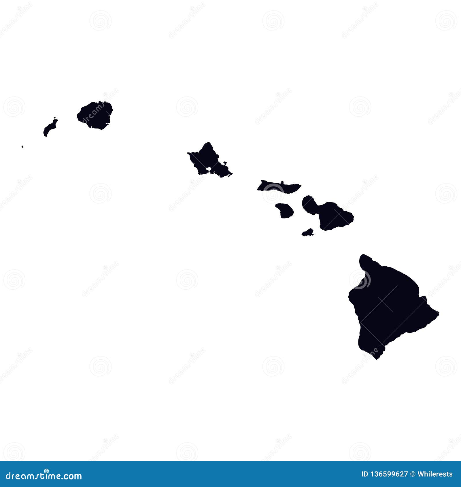 Hawaii Map. State And District Map Of Hawaii. Administrative And ...
