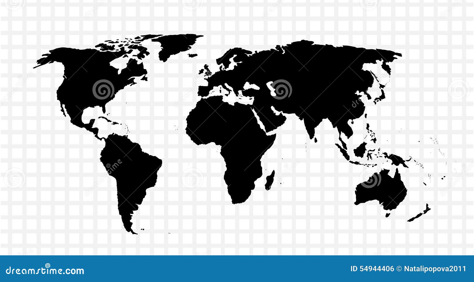 Black Vector Map of the World Stock Vector - Illustration of global ...