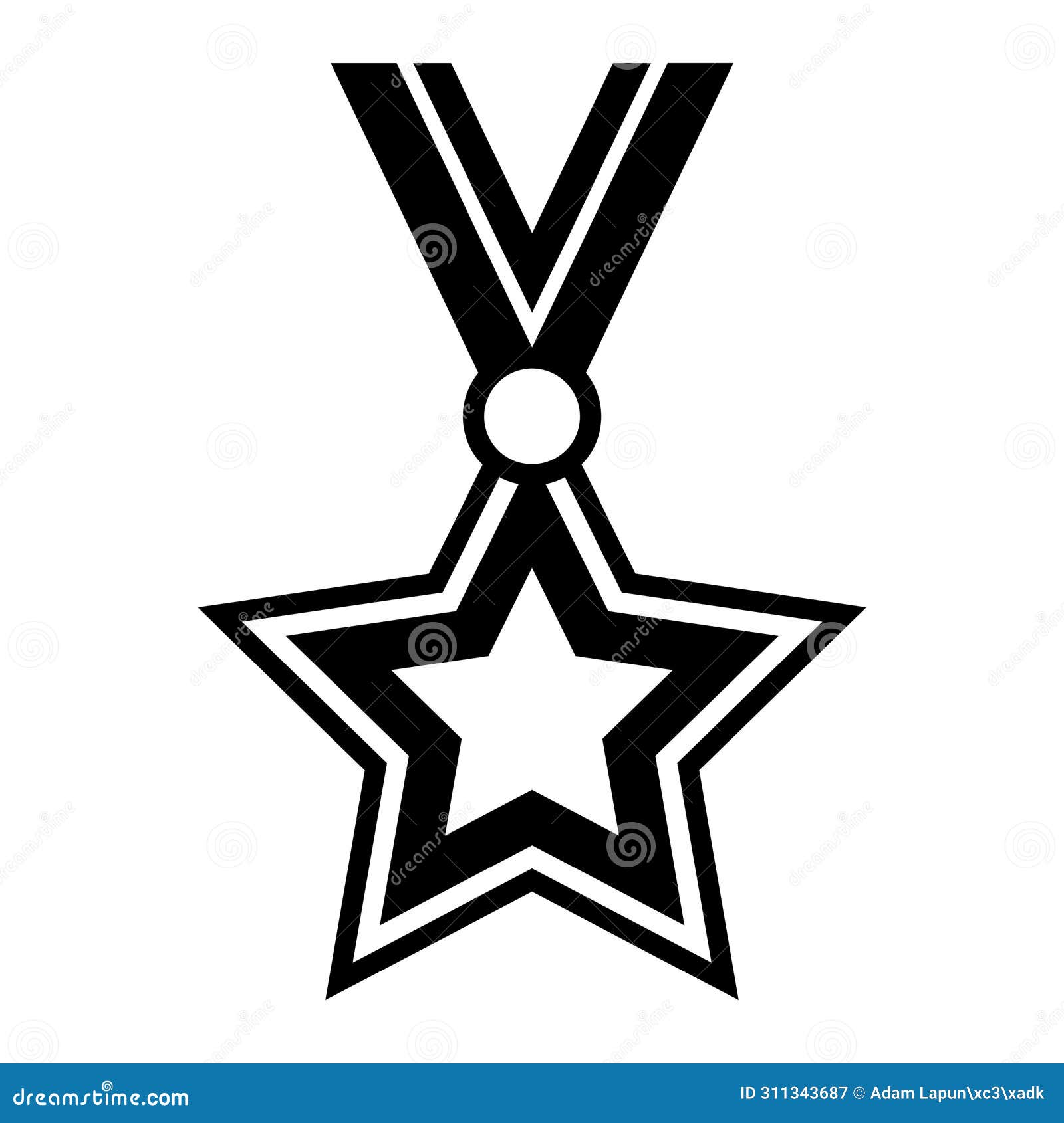 Black Vector Medal Icon on White Background Stock Vector - Illustration ...