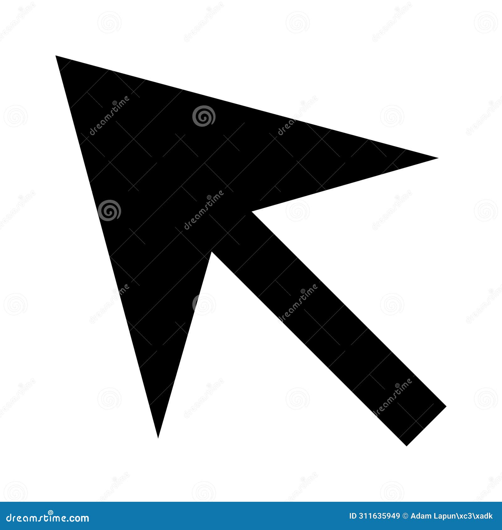 Black Vector Mouse Arrow Icon on White Background Stock Vector ...