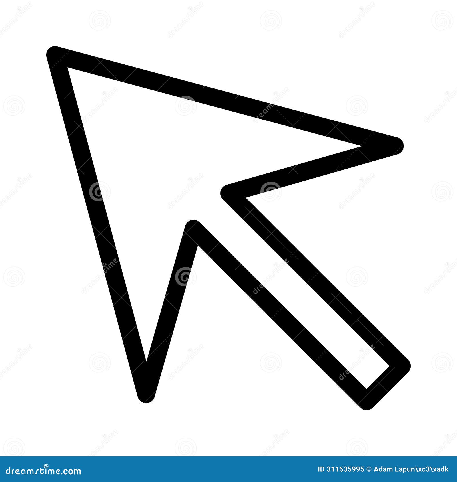 Black Vector Mouse Arrow Icon on White Background Stock Illustration ...