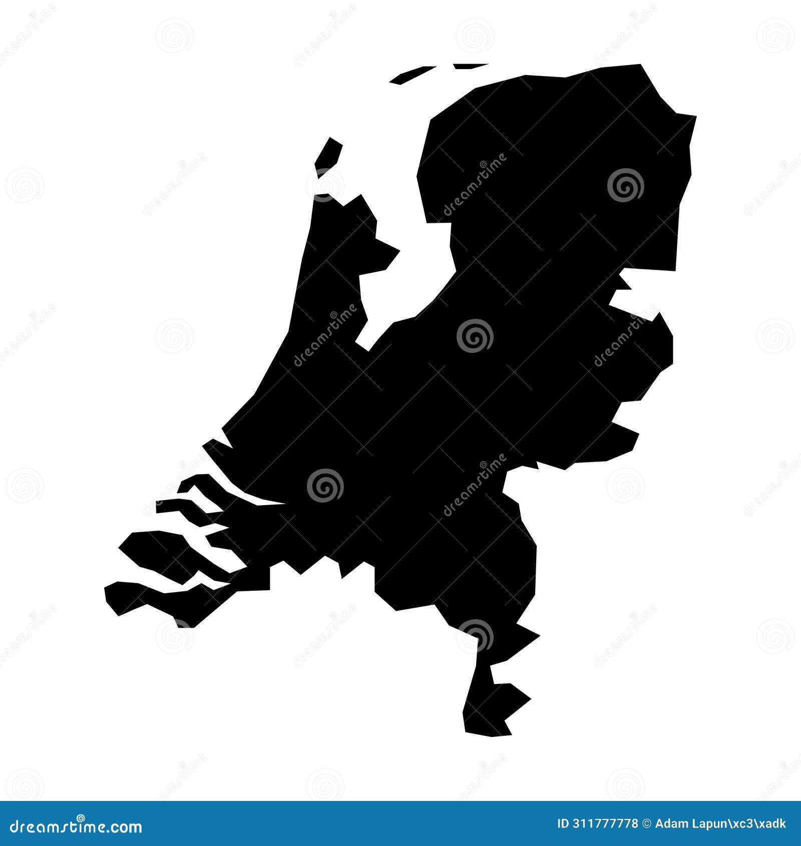 Black Vector Netherlands Map on White Background Stock Vector ...
