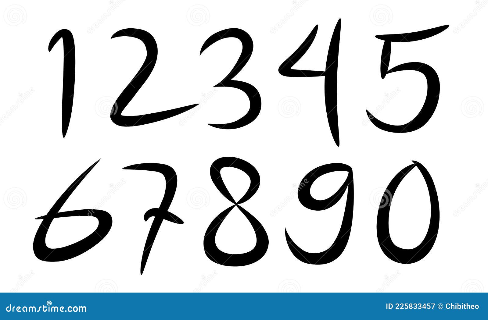 Black Vector of Numbers. Symbol Set Stock Vector - Illustration of ...