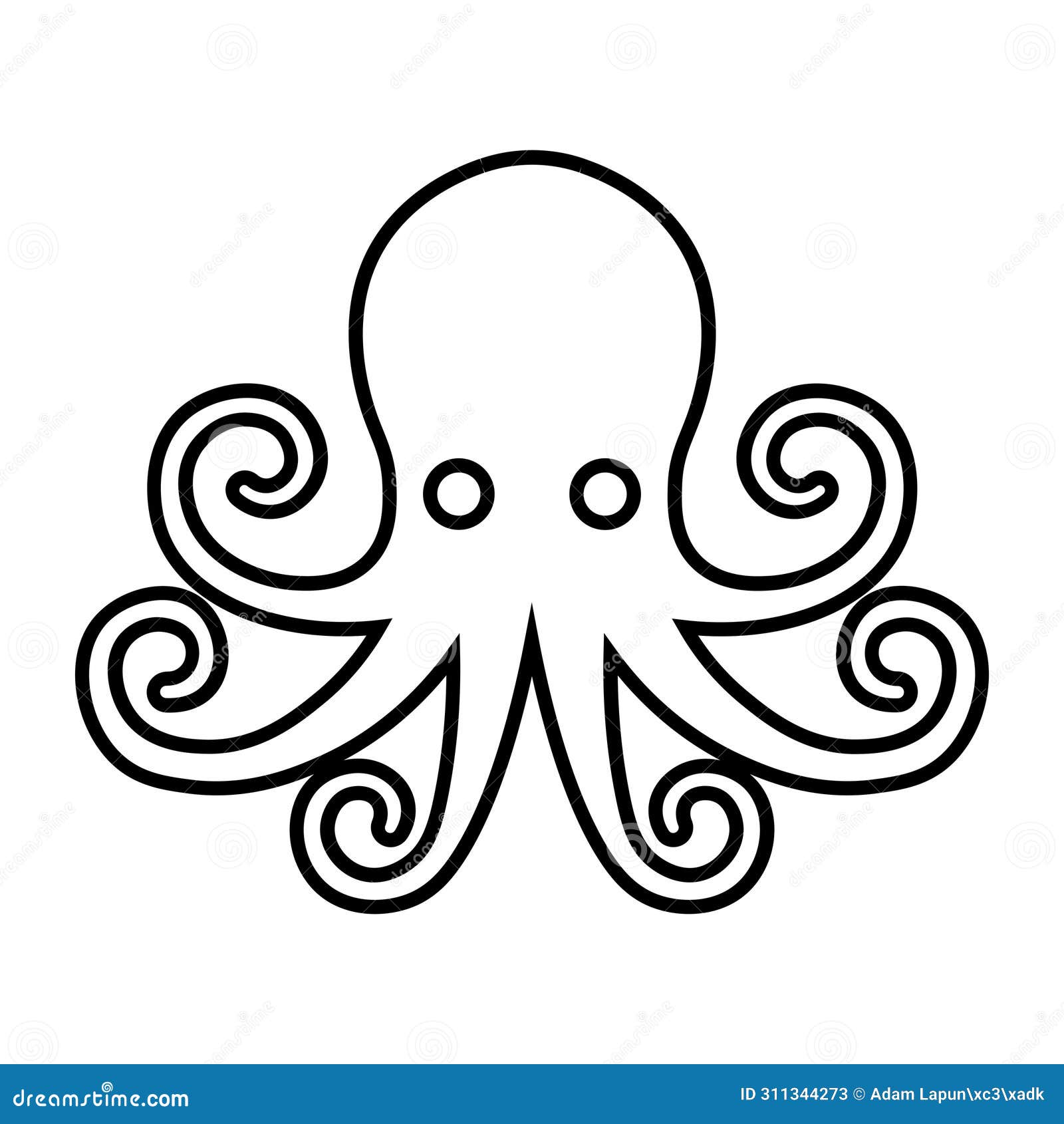Black Vector Octopus Icon on White Background Stock Vector ...
