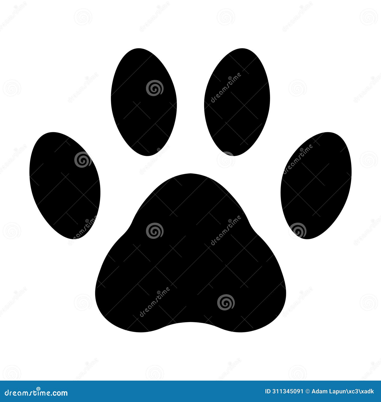 Black Vector Paw Icon on White Background Stock Vector - Illustration ...