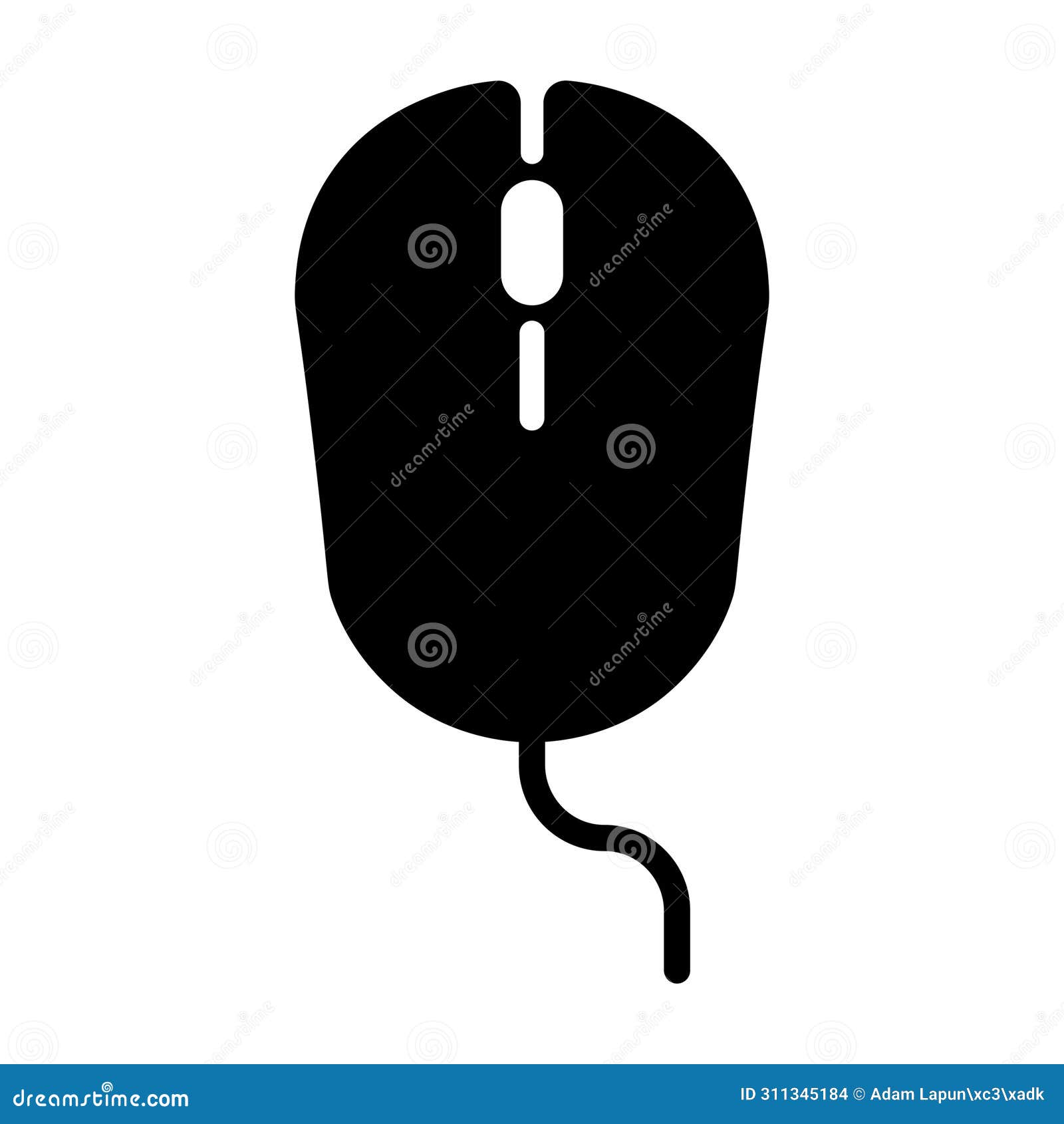 Black Vector Pc Mouse Icon on White Background Stock Vector ...