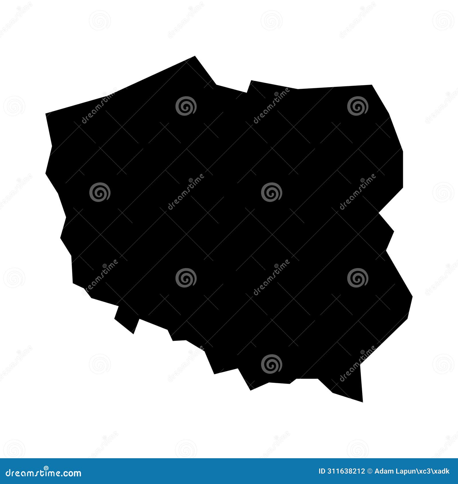 Black Vector Poland Map on White Background Stock Vector - Illustration ...
