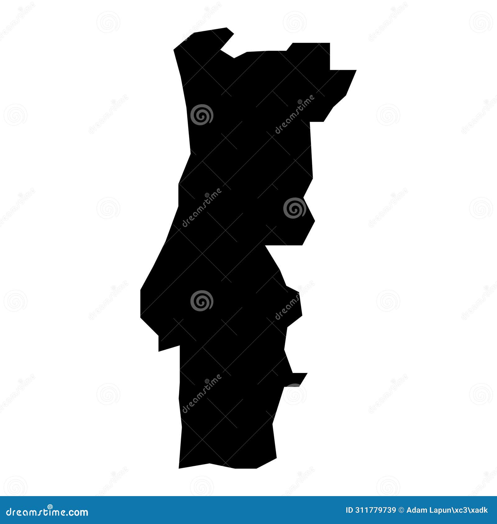 Black Vector Portugal Map on White Background Stock Vector ...
