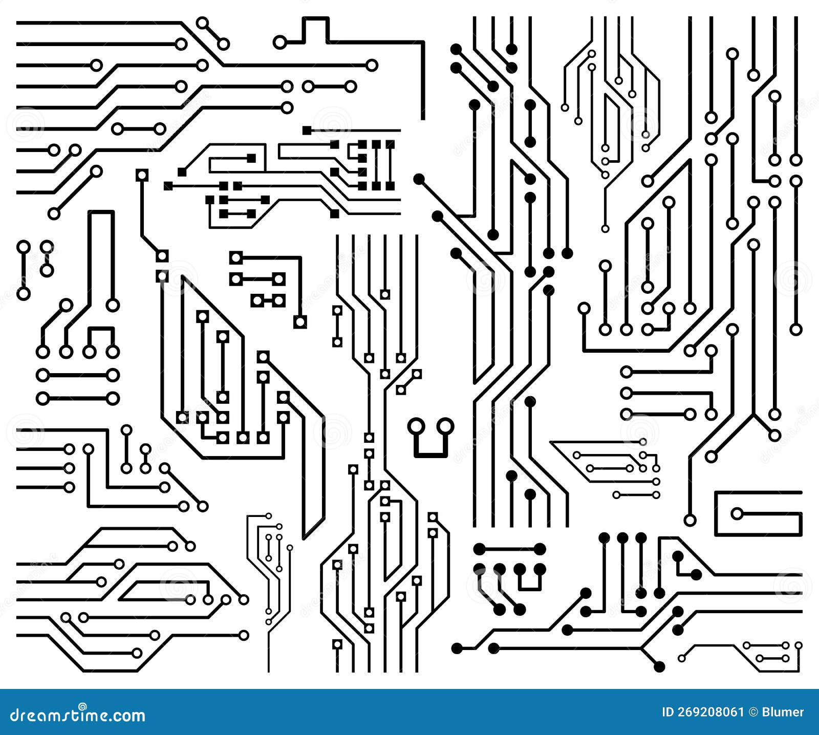 Black Vector Printed Circuit Board Design Elements Stock Vector ...