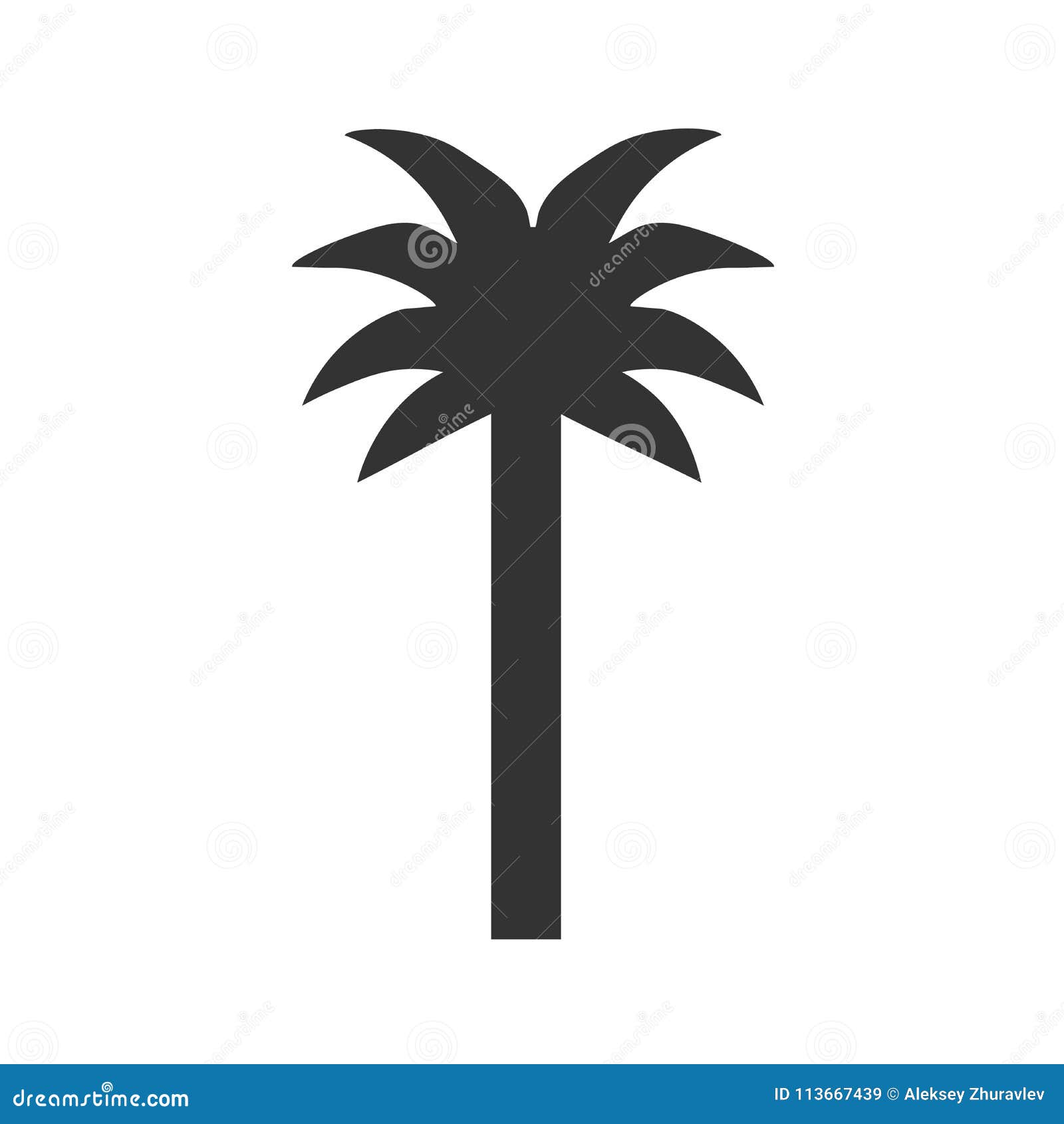 Black Vector Single Palm Tree Silhouette Icon Isolated Illustration ... Black Vector Single Palm Tree Silhouette Icon Isolated Illustration ...