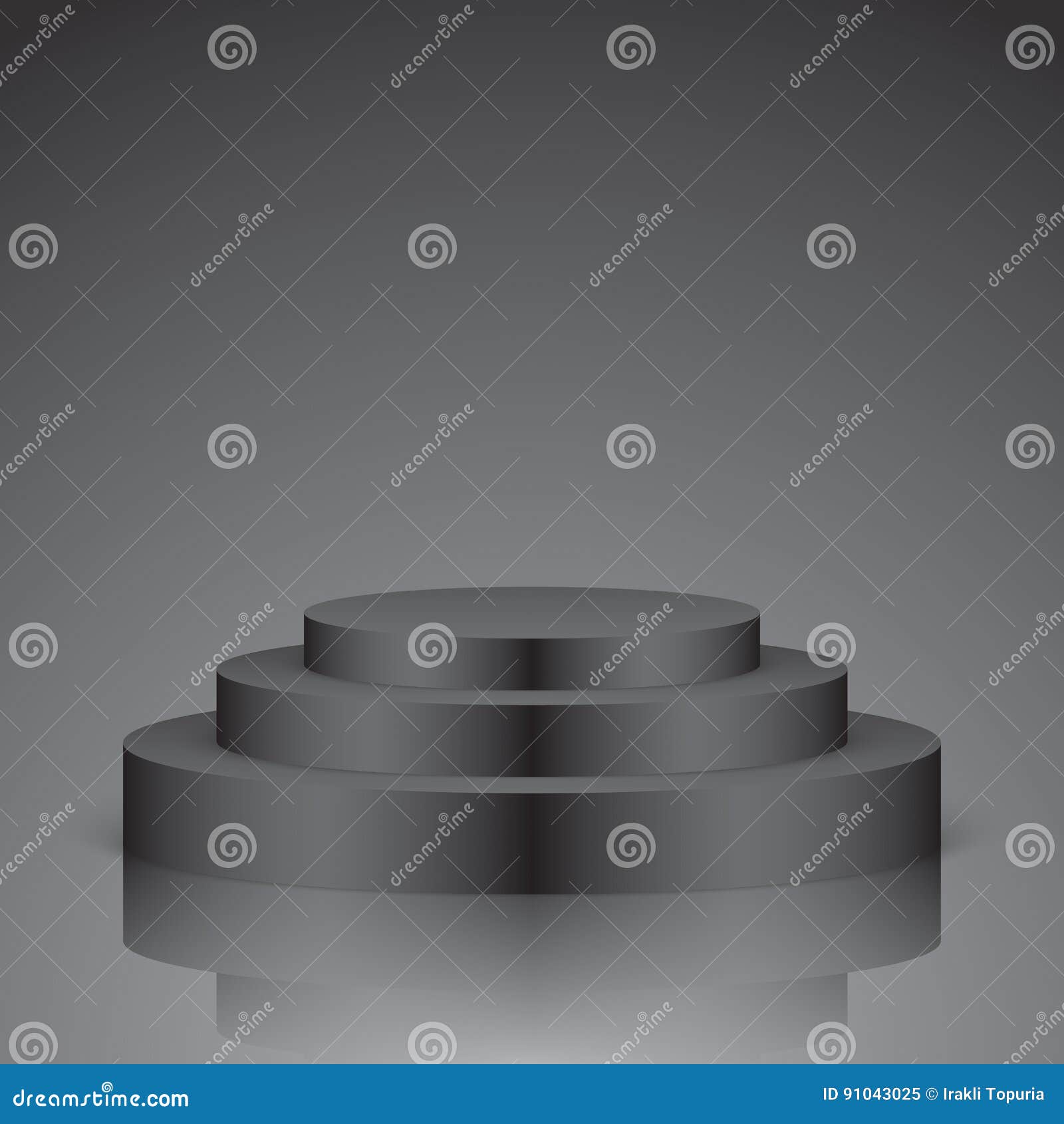 Black Vector Stage with Reflection. Stock Vector - Illustration of ...