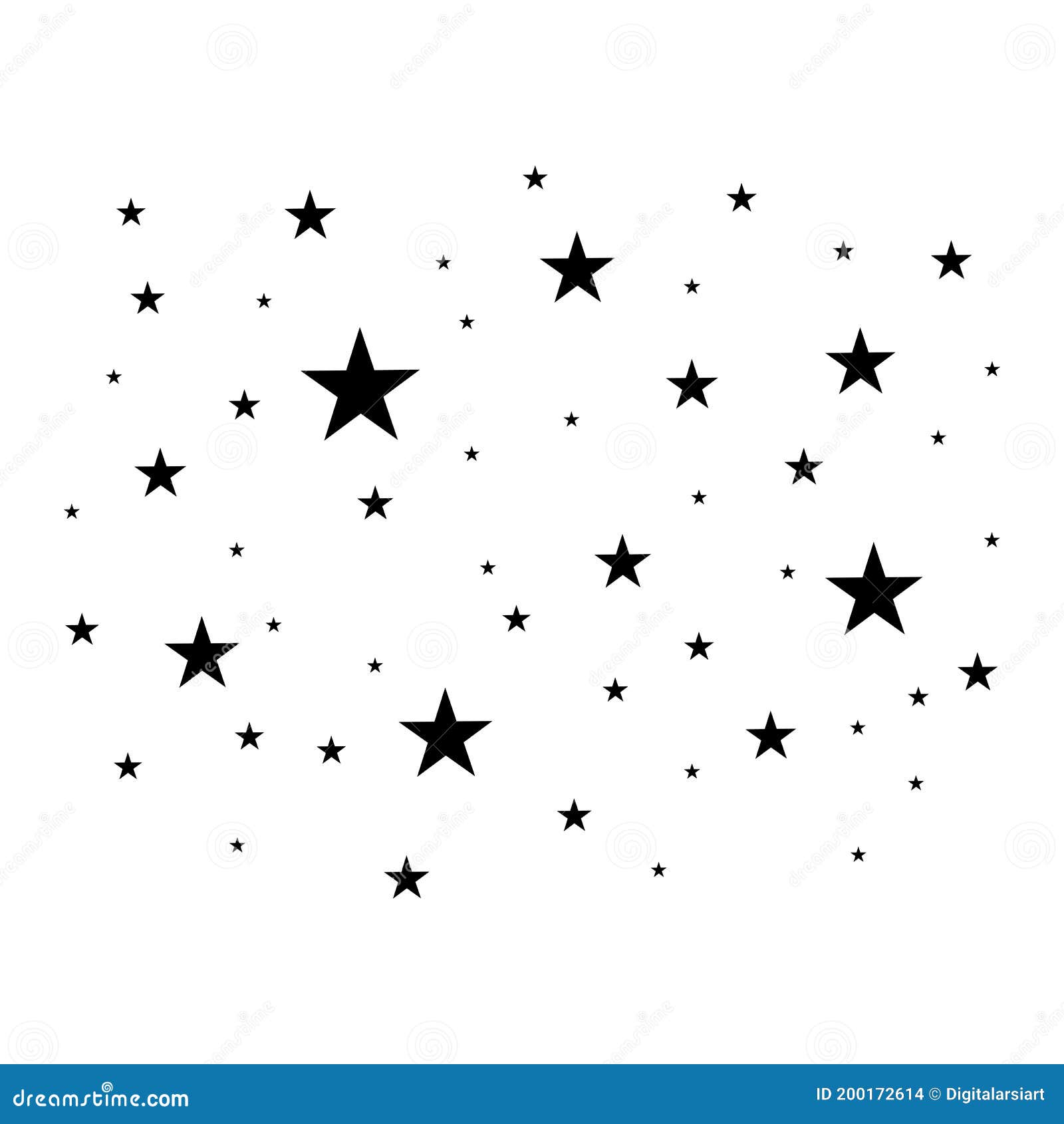 Black Vector Starsbackground. Minimal Sparkles Isolated on White Stock ...