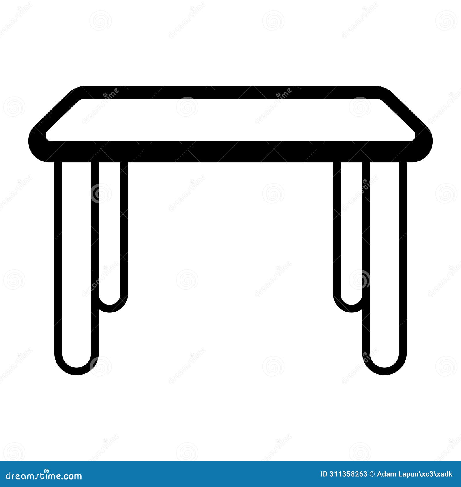 Black Vector Table Icon on White Background Stock Vector - Illustration ...