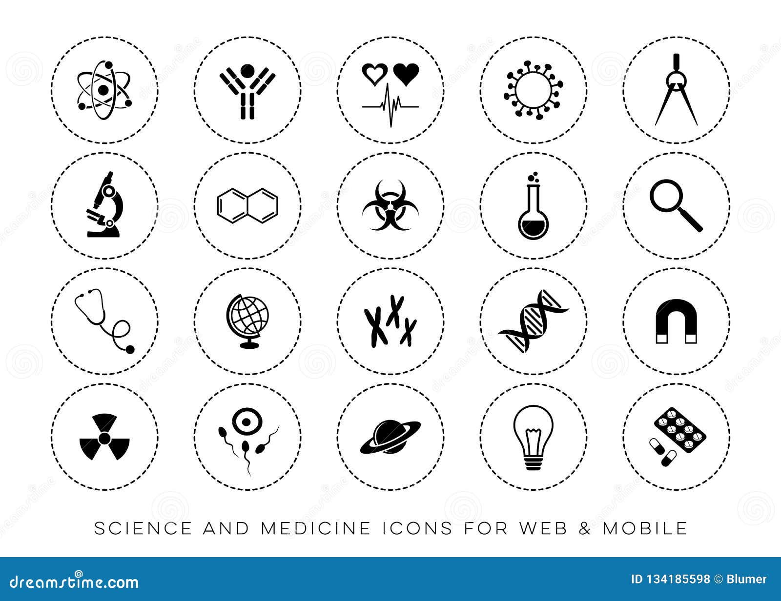 Modern Vector Scientific Website and Mobile Icons Stock Vector ...