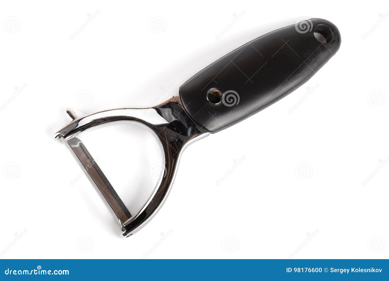 Black Vegetable Peeler Isolated on White Background. Top View Stock ...