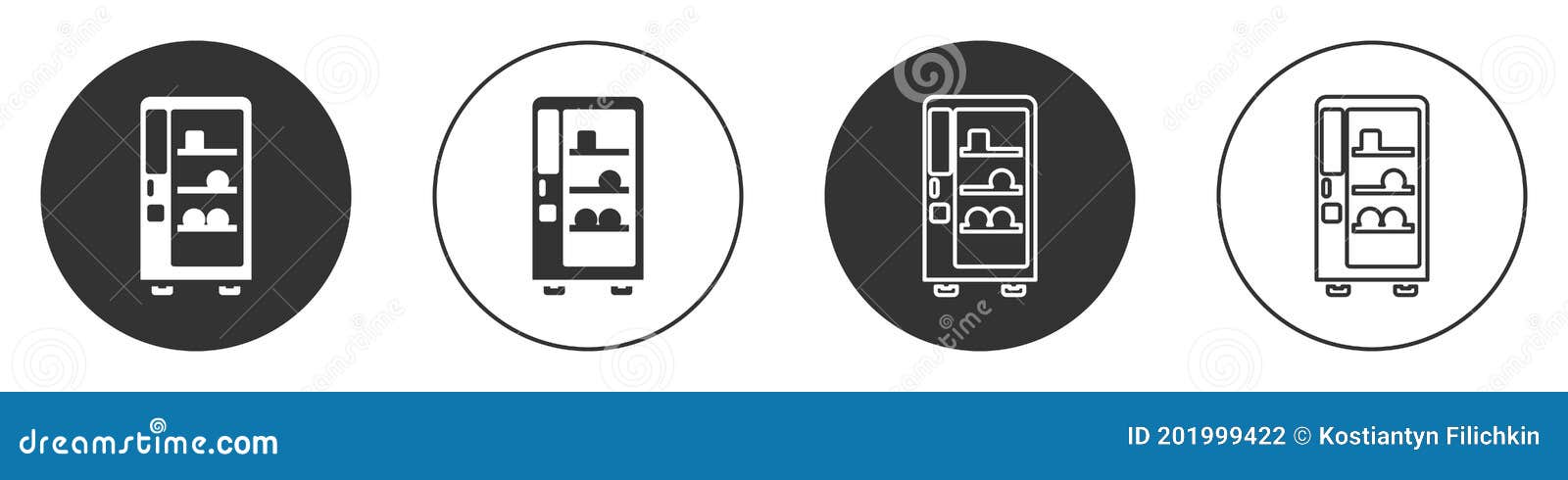 Black Vending Machine of Food and Beverage Automatic Selling Icon ...