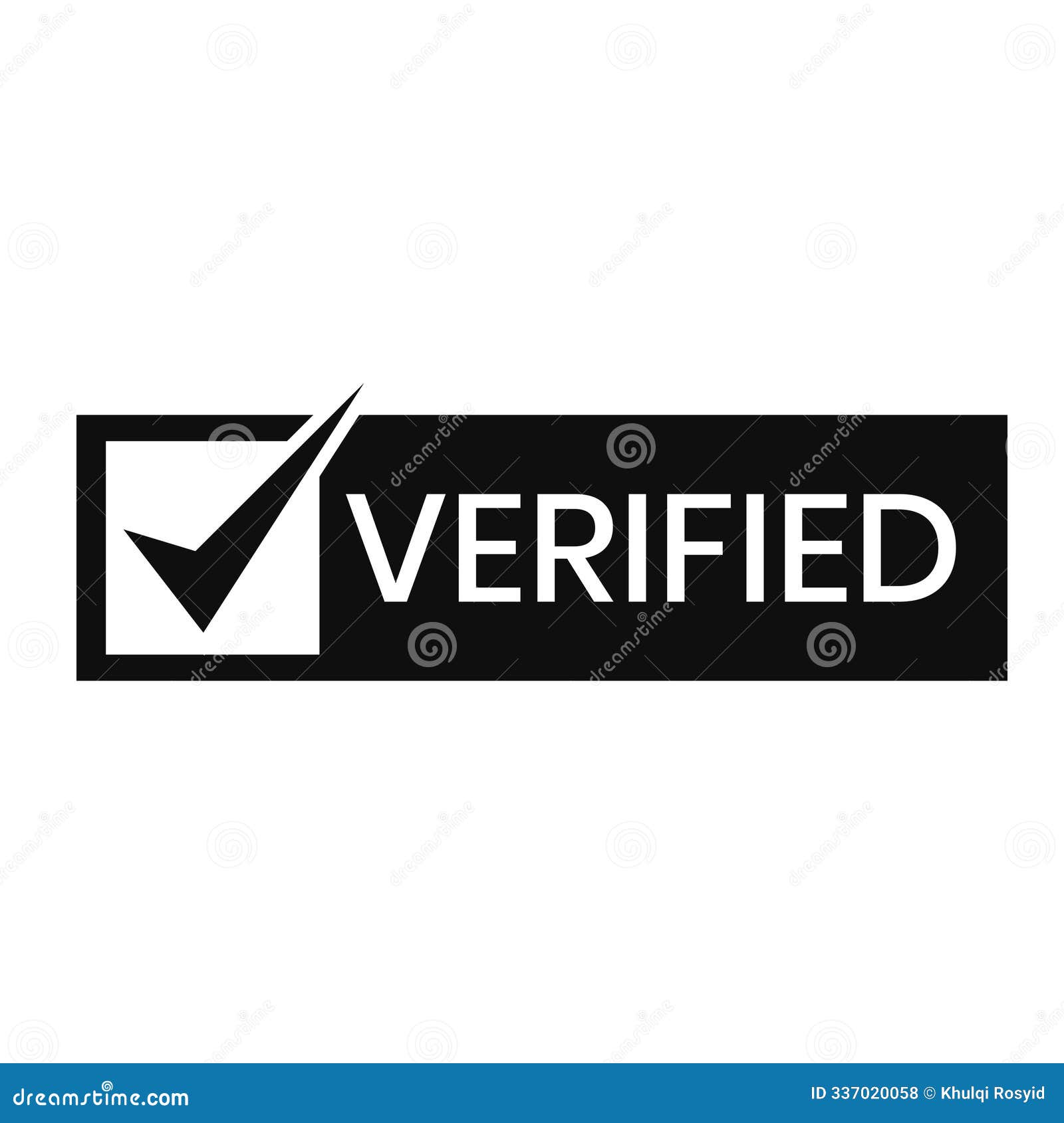 Black Verified with Check Mark Label Stock Illustration - Illustration ...