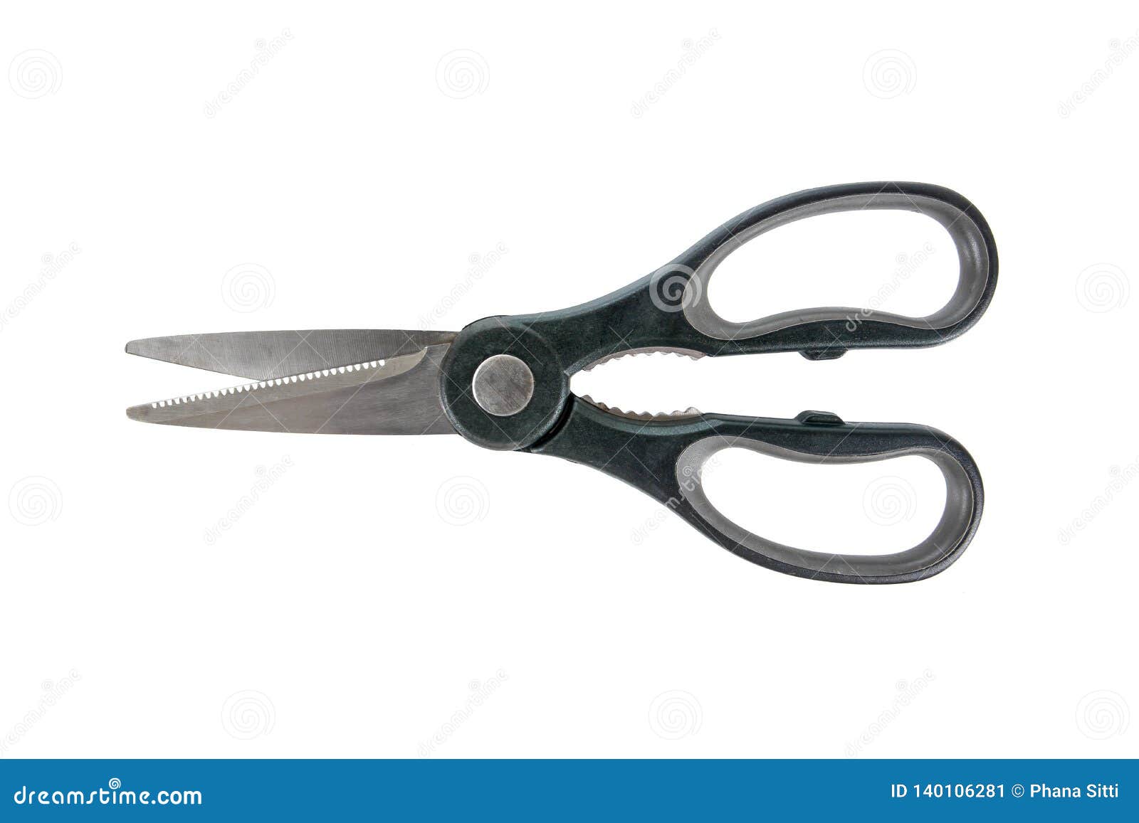 Black Versatile Scissors Isolated on White Background Stock Image ...