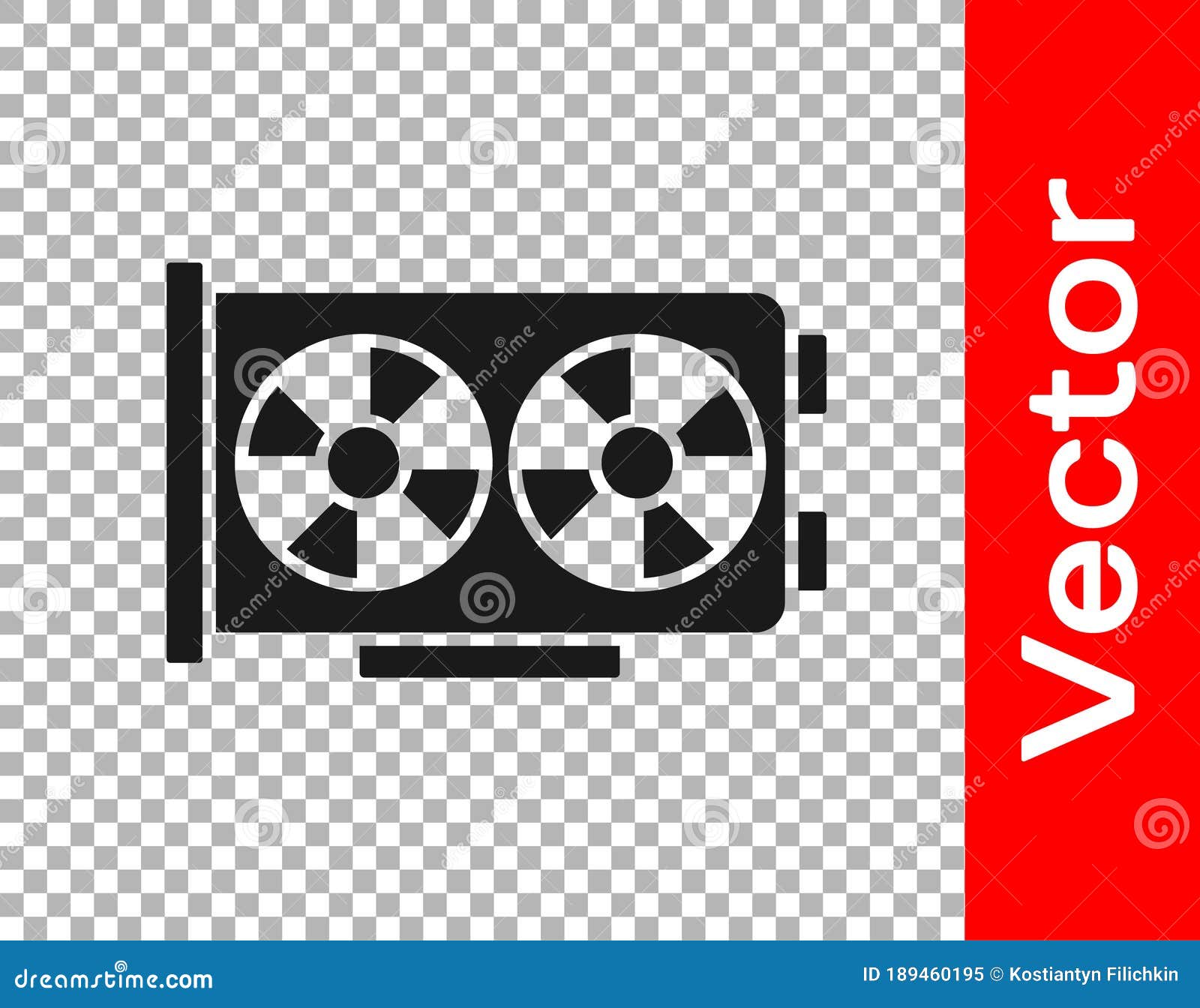 Black Video Graphic Card Icon Isolated on Transparent Background ...