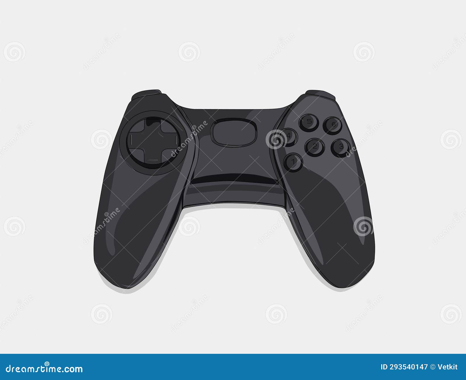 Black videogame controller stock vector. Illustration of device - 293540147