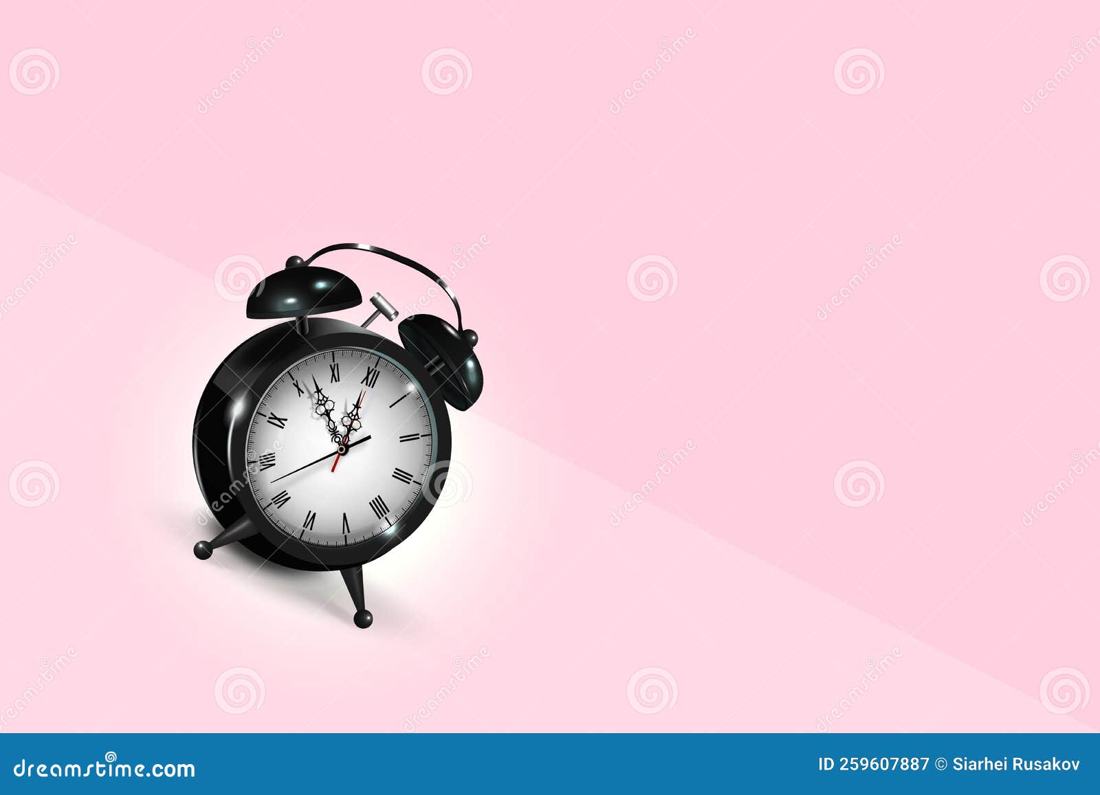 Black Vintage Alarm Clock Rolls Down the Slope with Colored Background ...