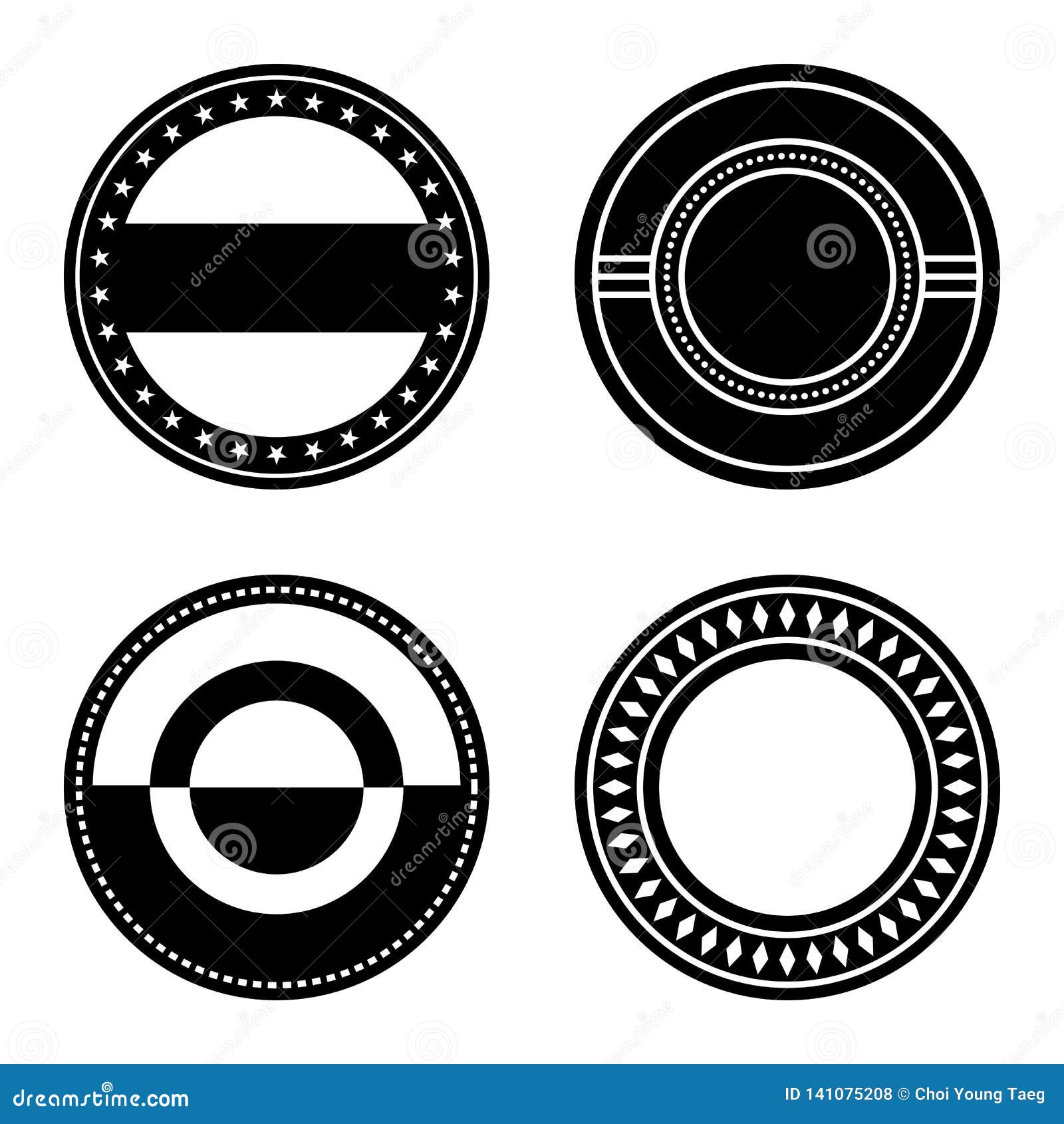 Black Vintage Badge Design Set Stock Vector - Illustration of insignia ...
