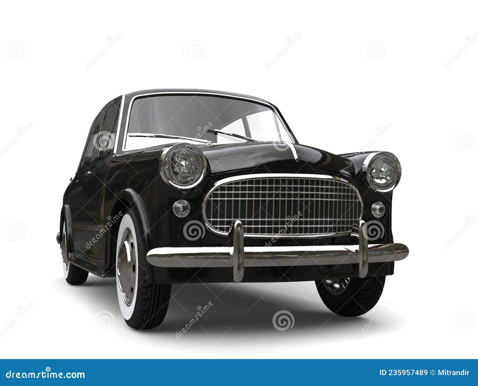 Black Vintage Compact Car - Closeup Shot Stock Image - Image of classic ...