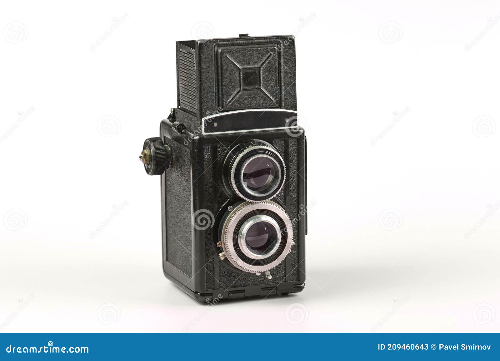 Vintage Medium Format Camera on a White Background Stock Image - Image ...